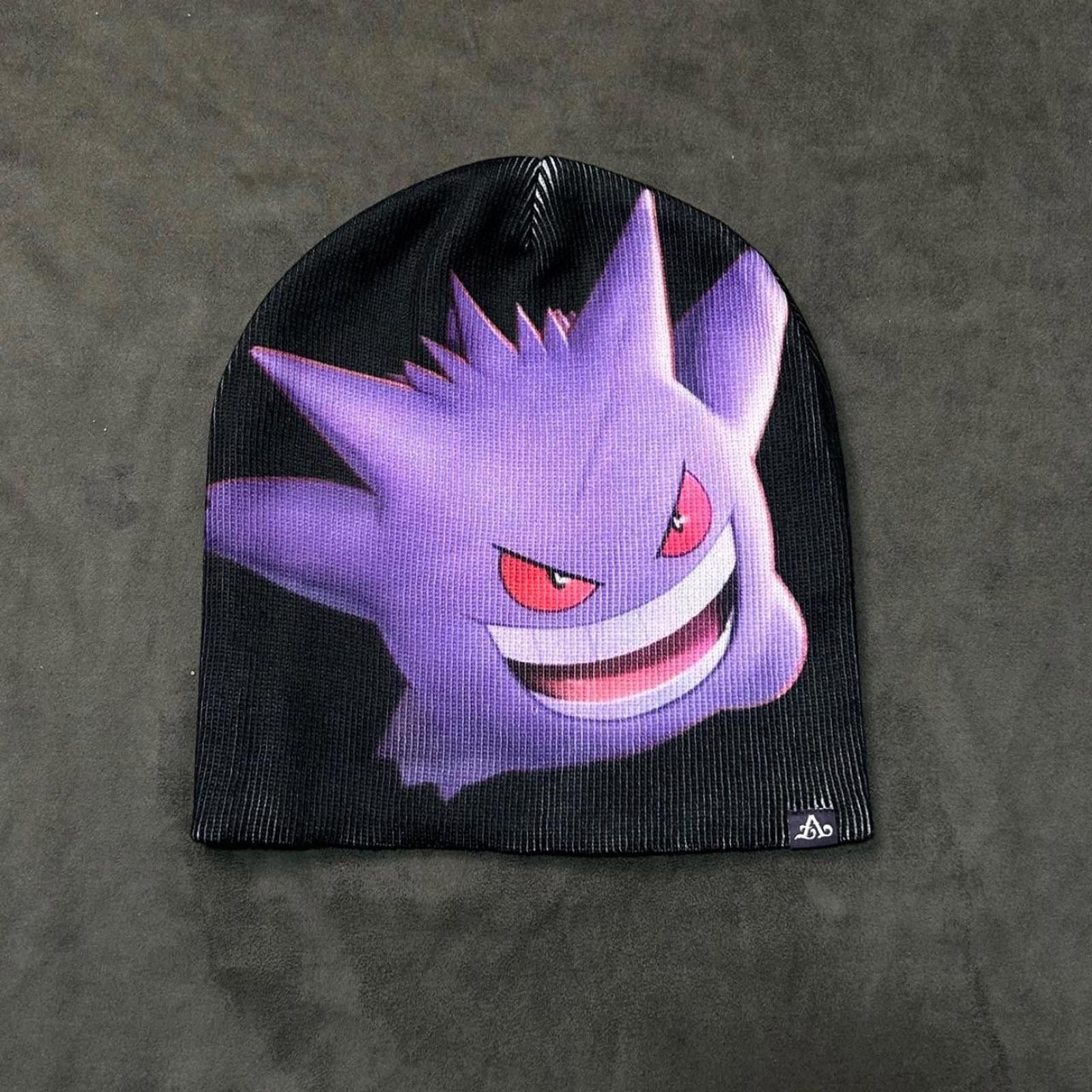 Japanese Brand Rare Pokemon Gengar No Cuff Knit Beanie Hat Black OS ...