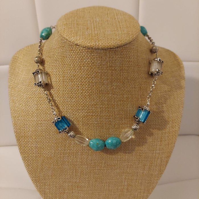 Vintage Vintage Avon Silver and Blue Tone 16" Necklace | Grailed