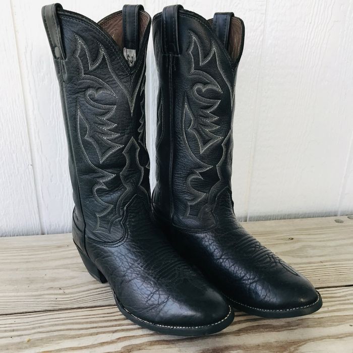 Larry Mahan Texas Larry Mahan Bull Shoulder Mens Black Leather Cowboy ...