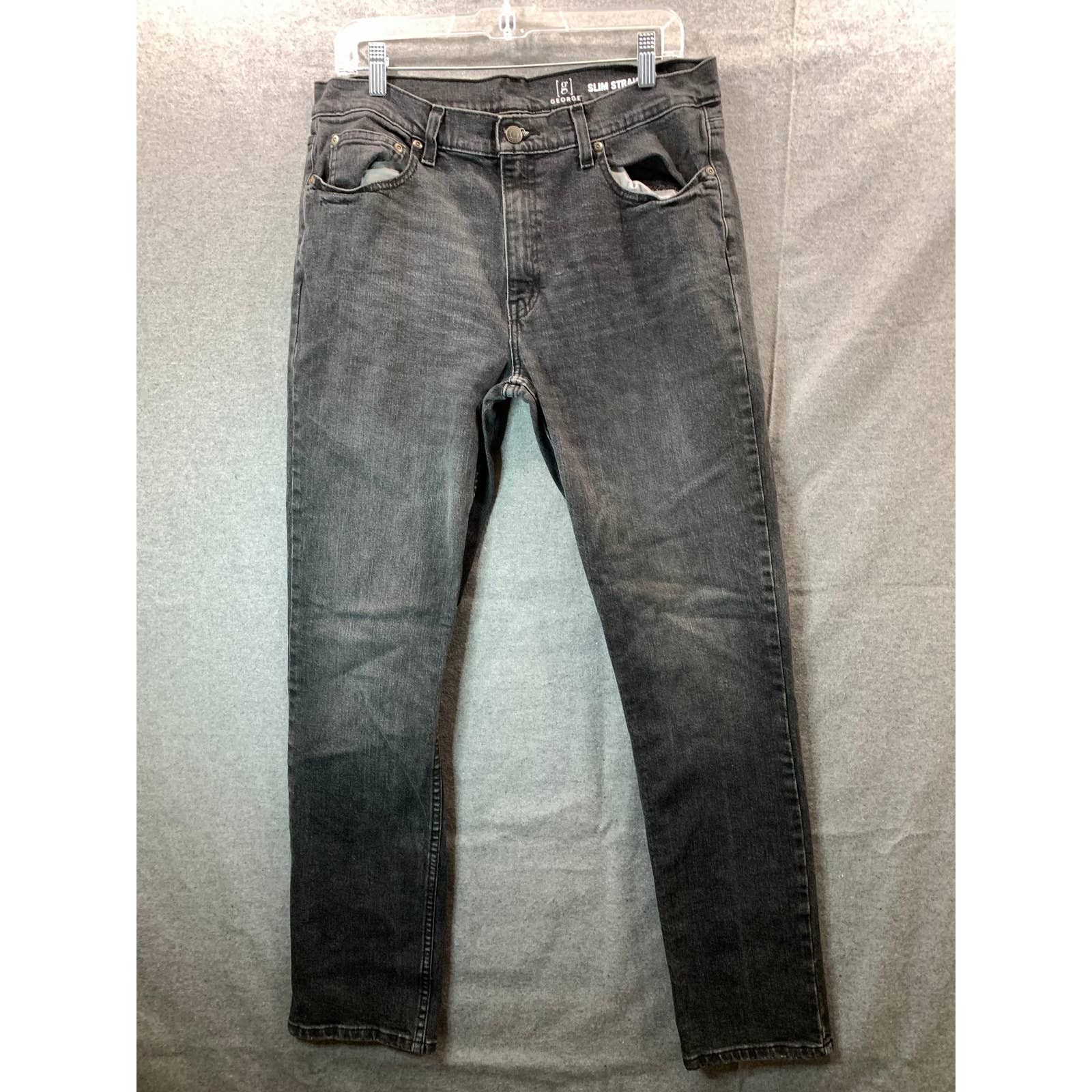 George George Men's Jeans Size 34 x 32 Black Slim Straight | Grailed