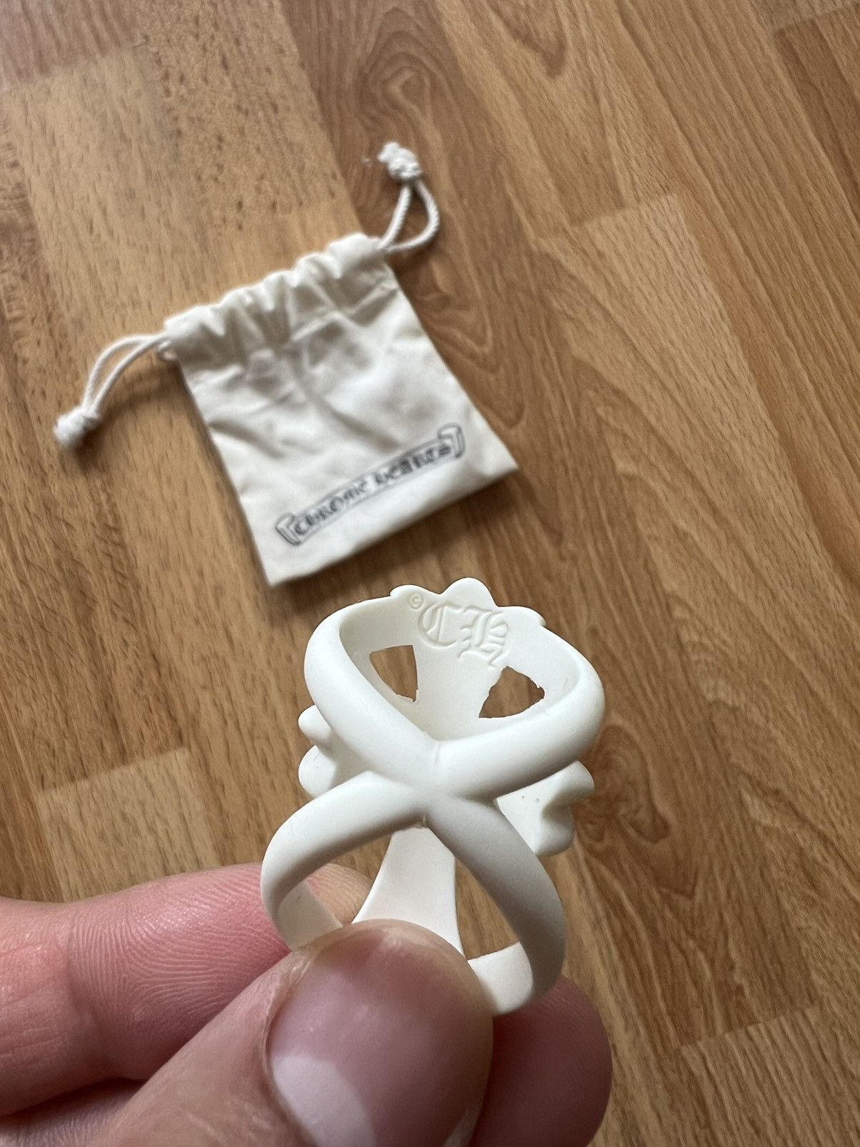 Chrome Hearts Chrome Hearts Rubber Silichrome Infinity Cross Ring in ...