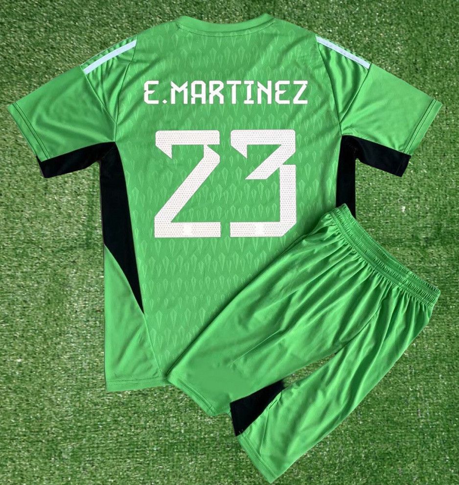 Handmade 2022 Argentina GOALKEEPER Martinez Green KIDS/CHILDREN Kit ...