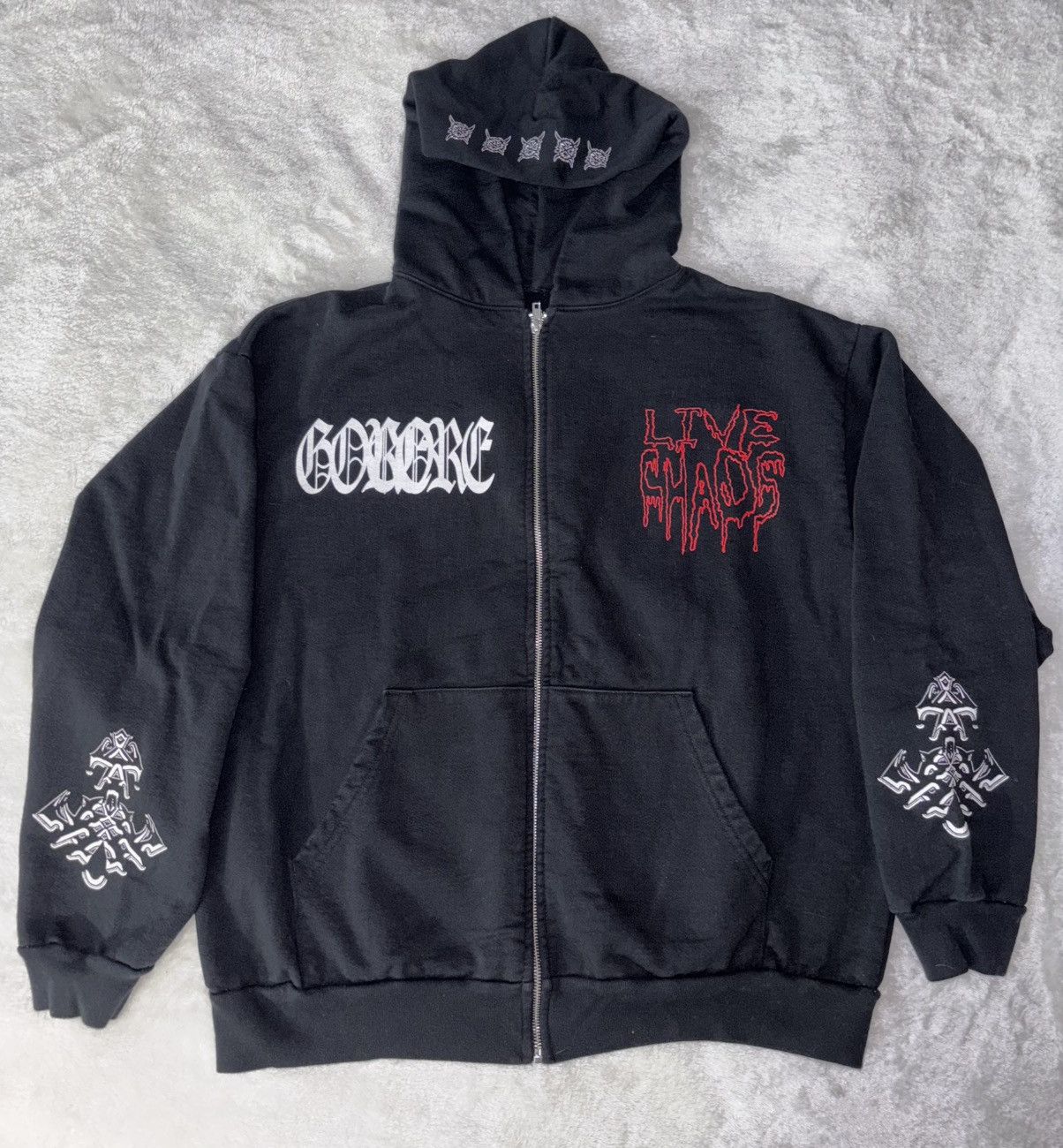 Ken Carson Very Rare Ken Carson 2024 A Great Chaos tour zip up hoodie ...