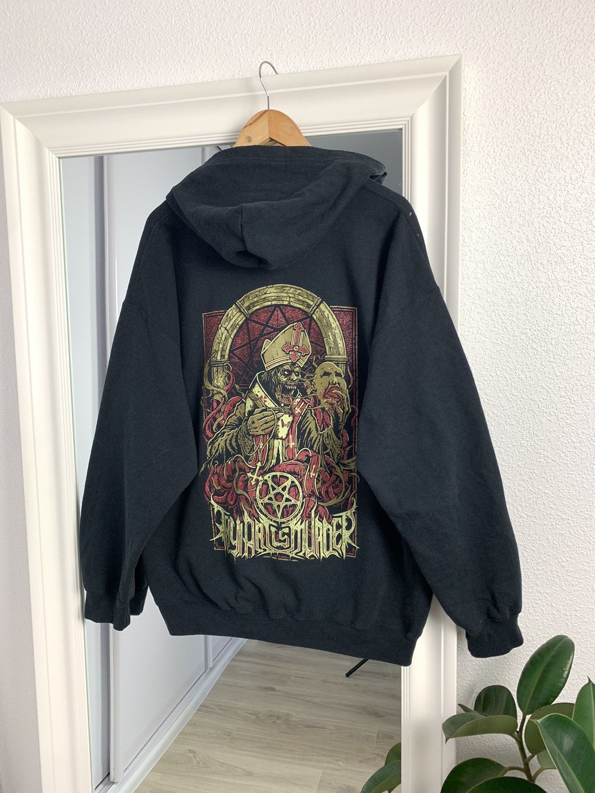 Vintage THY ART IS MURDER HOODIE DEATH CORE BAND PENTAGRAM PAPA LOGO ...