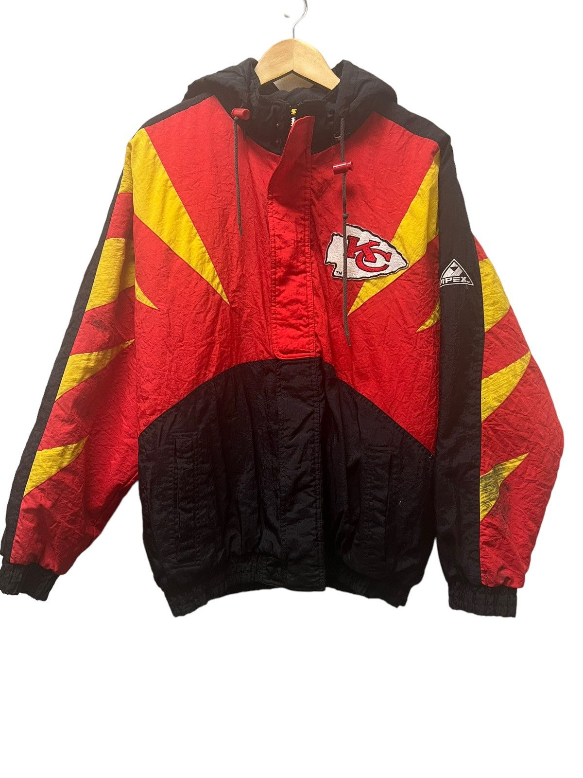 Apex × NFL Chiefs vintage apex jacket rare nfl red yellow Kansas City ...