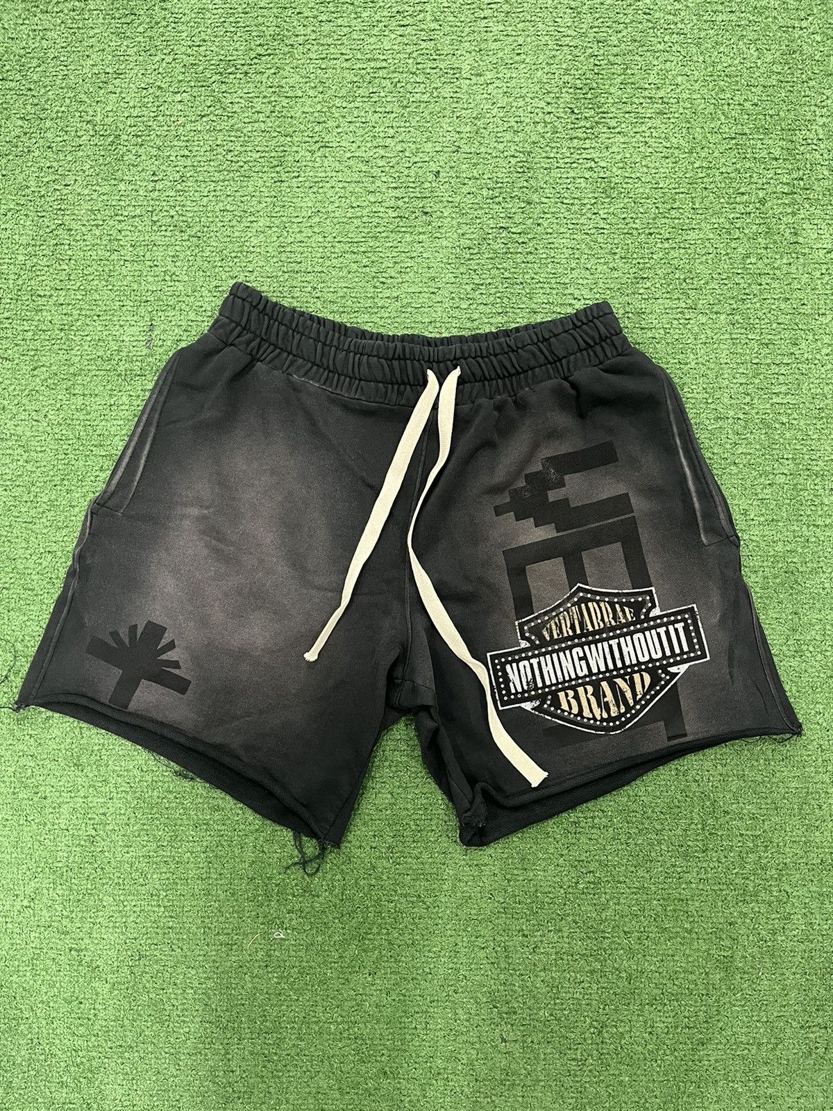 Vertabrae Vertabrae Black Double Emblem Shorts (Size Large) | Grailed
