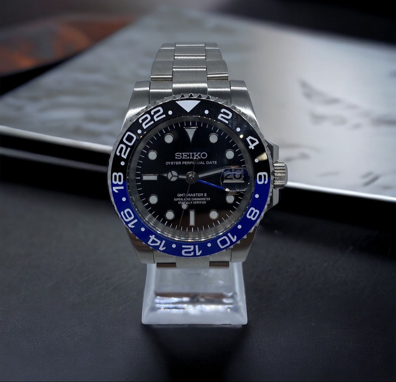 Japanese Brand × Seiko Seiko GMT-Master 2 Batman Blue Black Steel ...