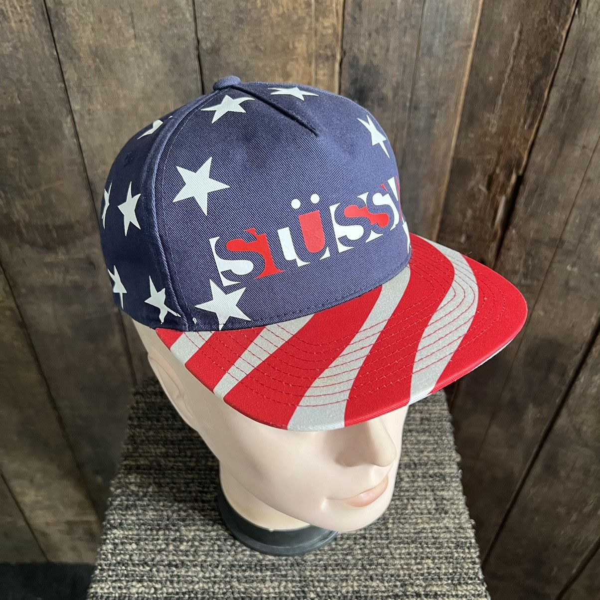 Vintage Vintage Stussy American Flag Snapback Hat | Grailed