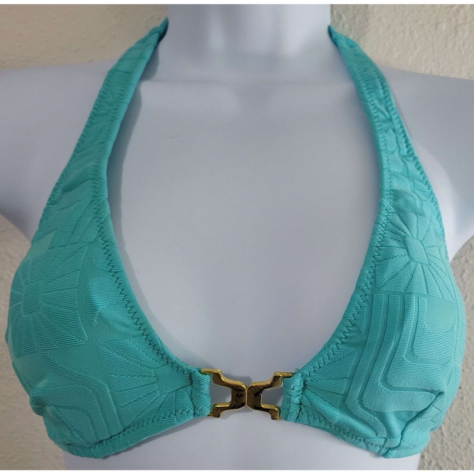 Other Trina Turk Teal Triangle Bikini Top 6 Metal Front Closure | Grailed