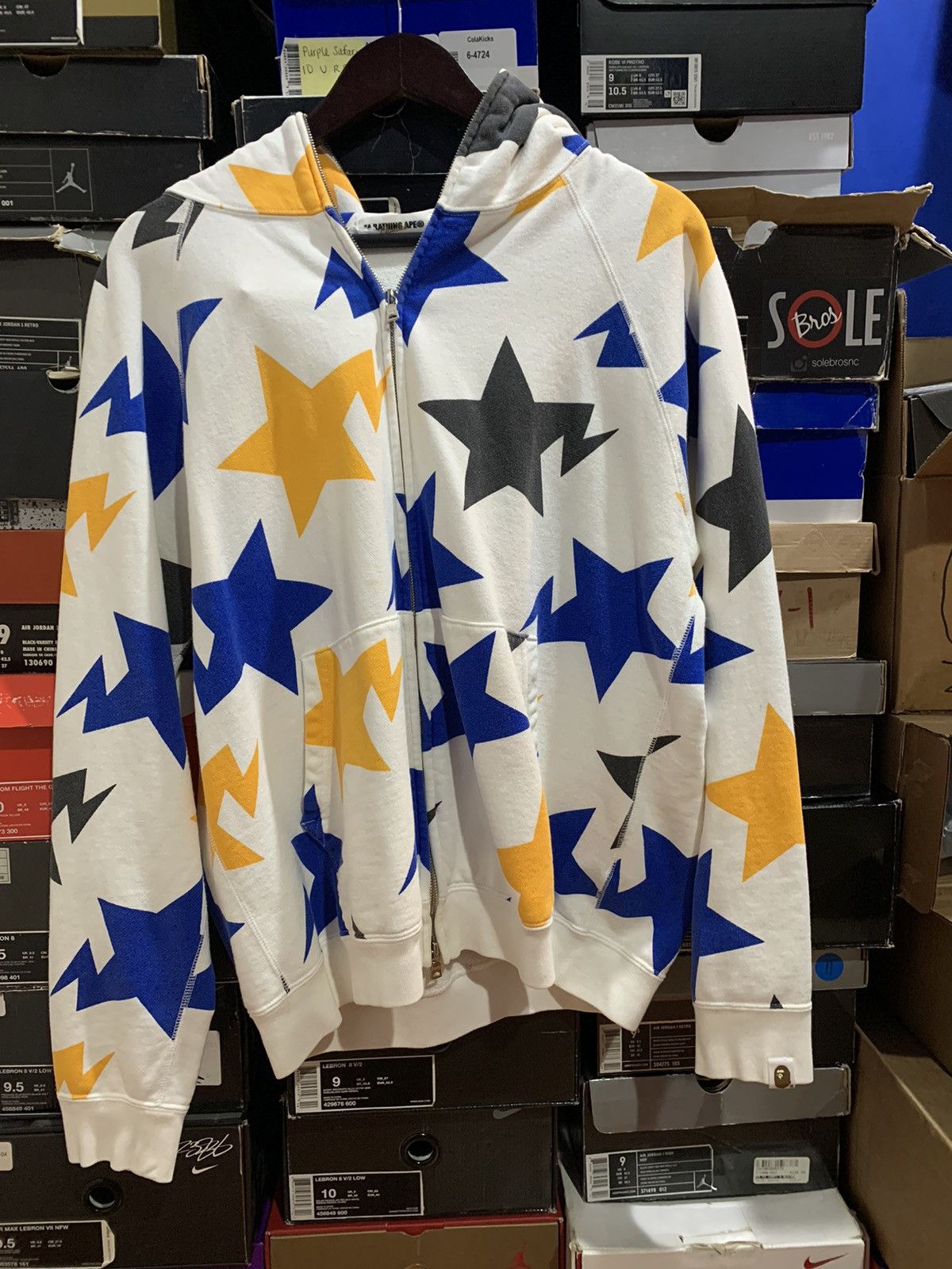 Bape Bape Maebashi Sta Pattern Full Zip Hoodie | Grailed