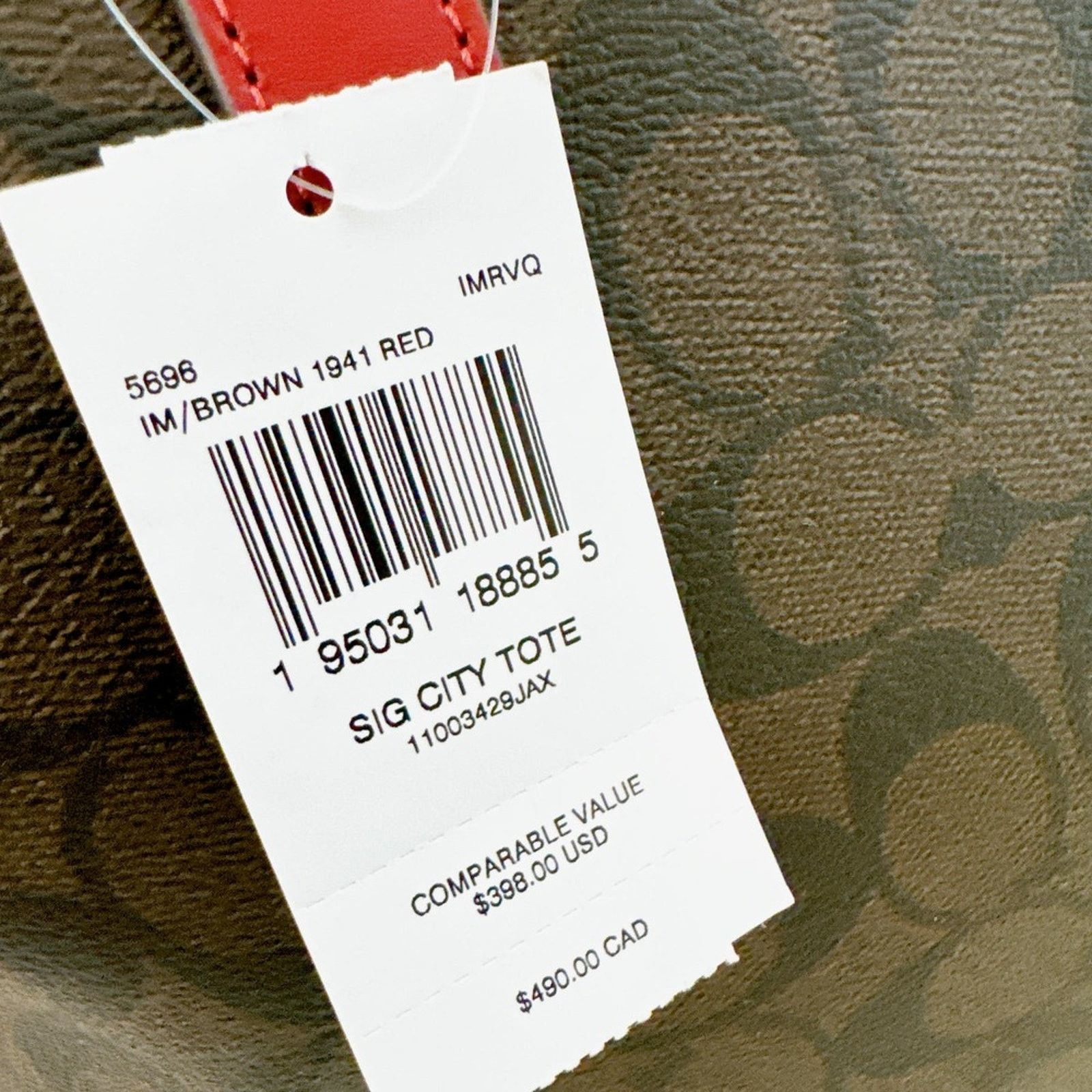 Coach Coach 5696 City Tote In Signature Canvas Brown 1941 Red | Grailed