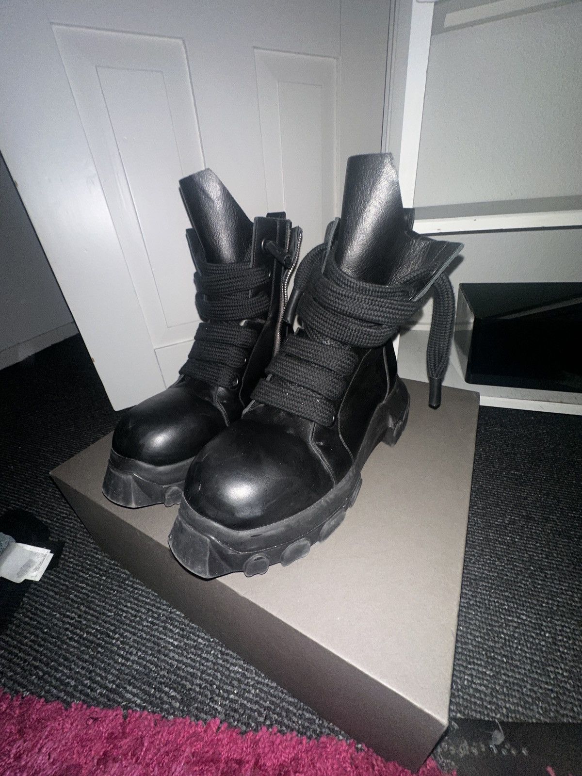 Rick Owens × Rick Owens Drkshdw RICK OWENS Black Jumbo Laced Bozo ...