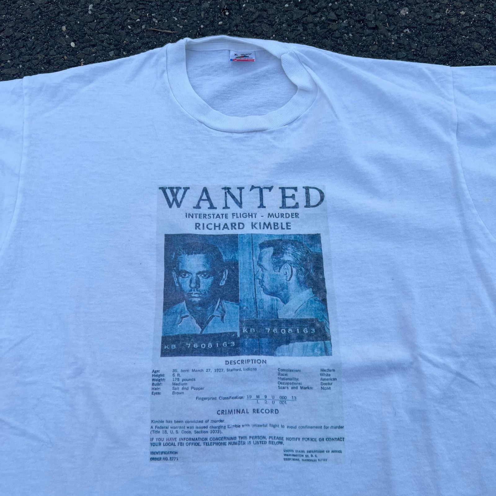 Vintage Vintage Richard Kimble 90s mugshot obscure t shirt | Grailed