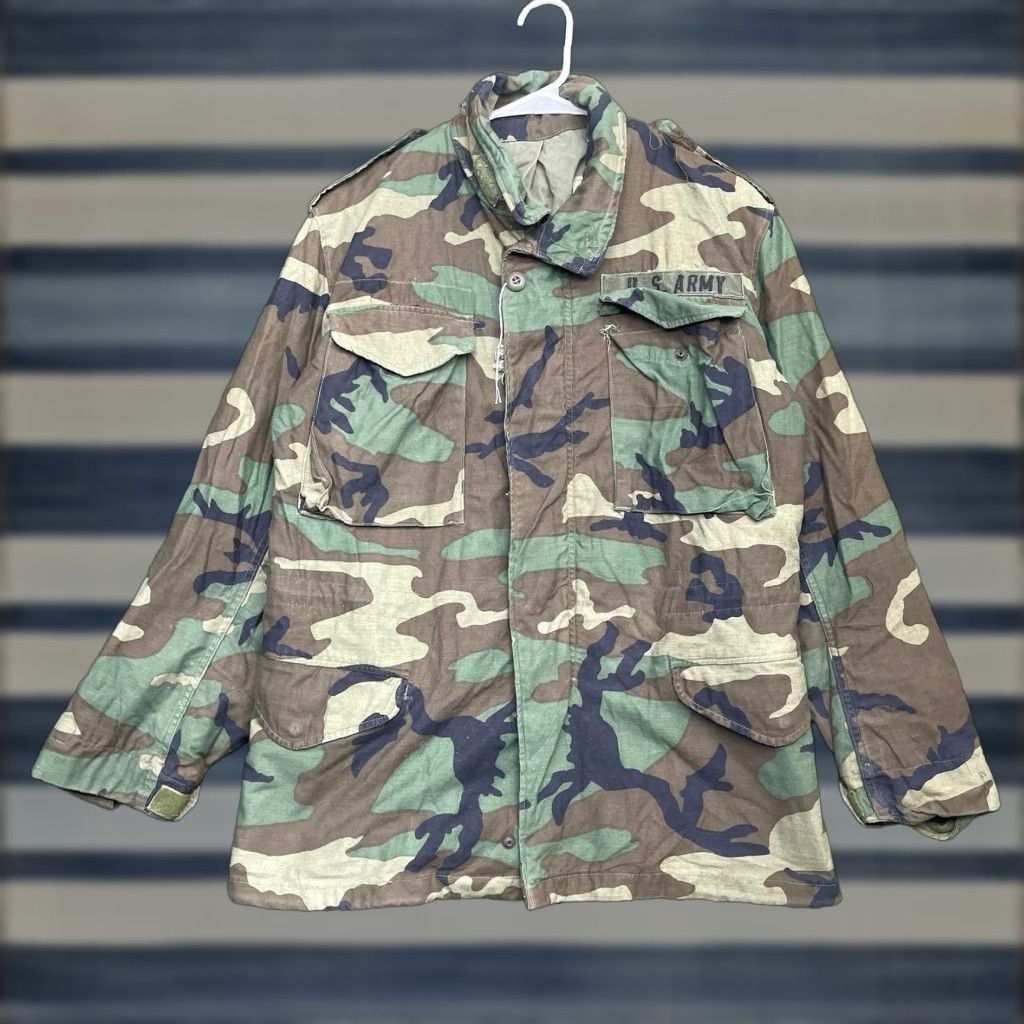 Vintage US Army Jacket Men’s Small Regular Woodland Camo Combat Uniform ...