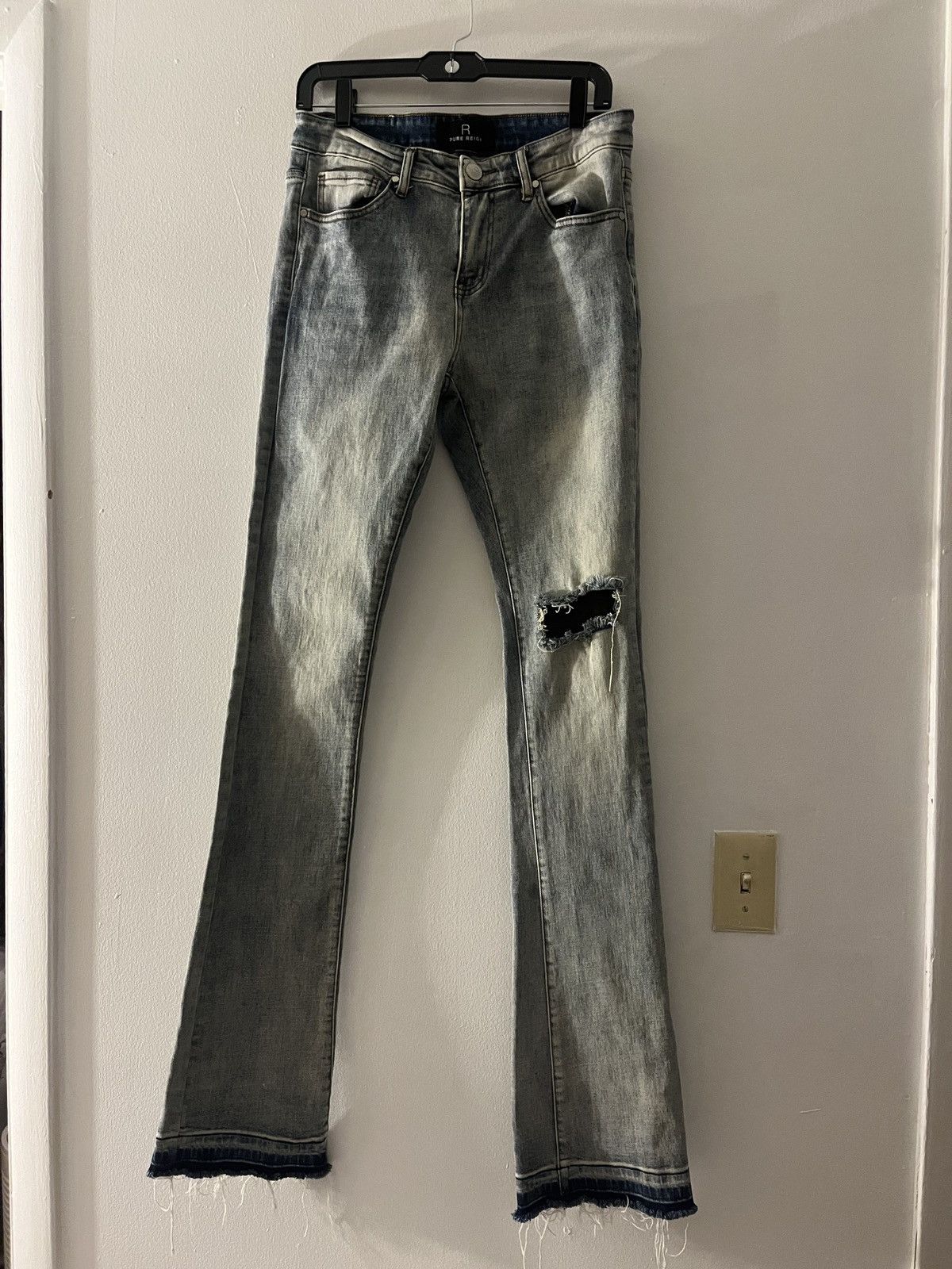 Custom Pure Reign Stacked Flare Denim | Grailed