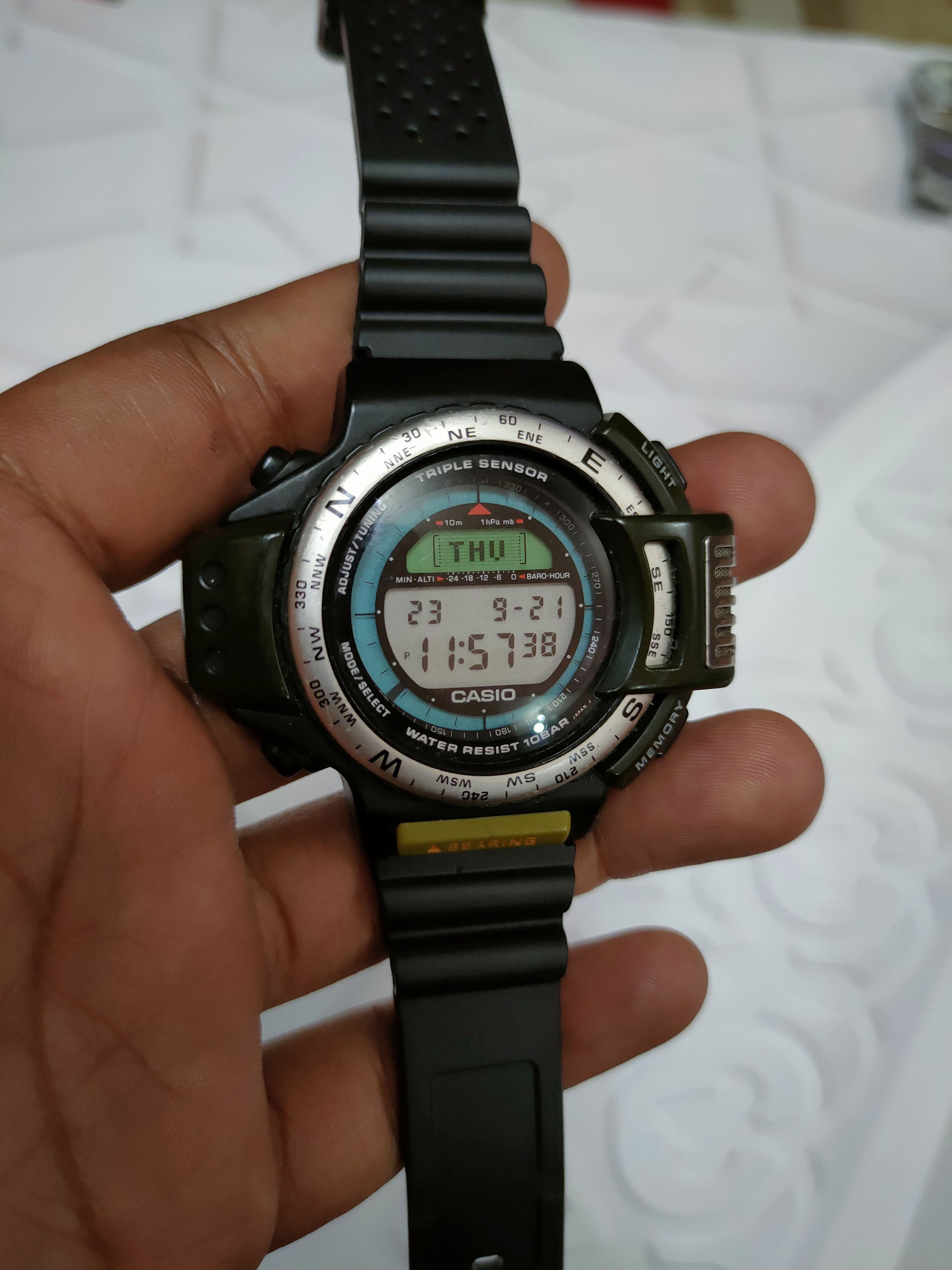 Casio × Vintage DL Casio Protrek triple sensor ATC 1100 Japan vintage ...