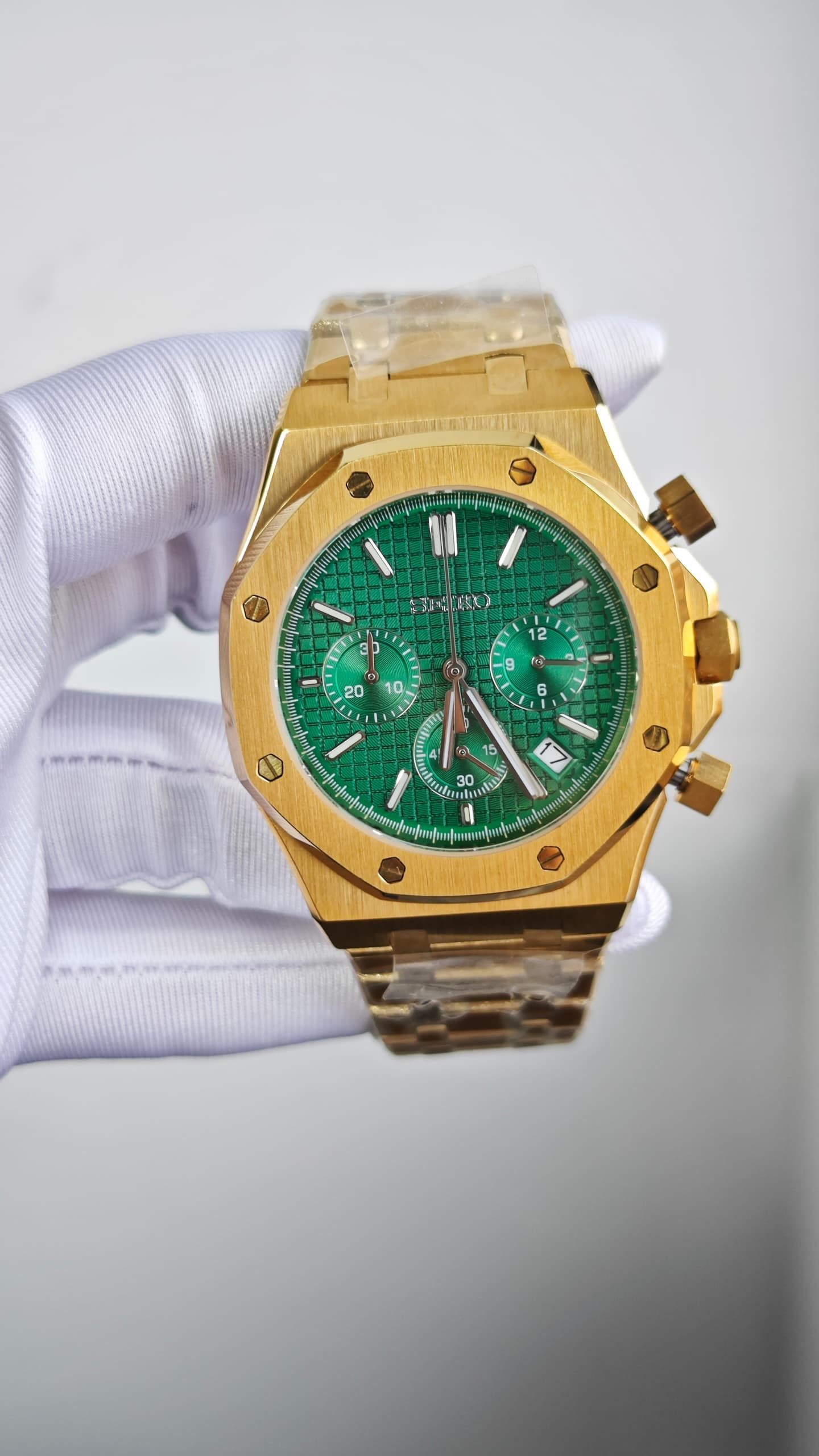 Seiko Green and Gold Oak AP Seiko Mod | Grailed