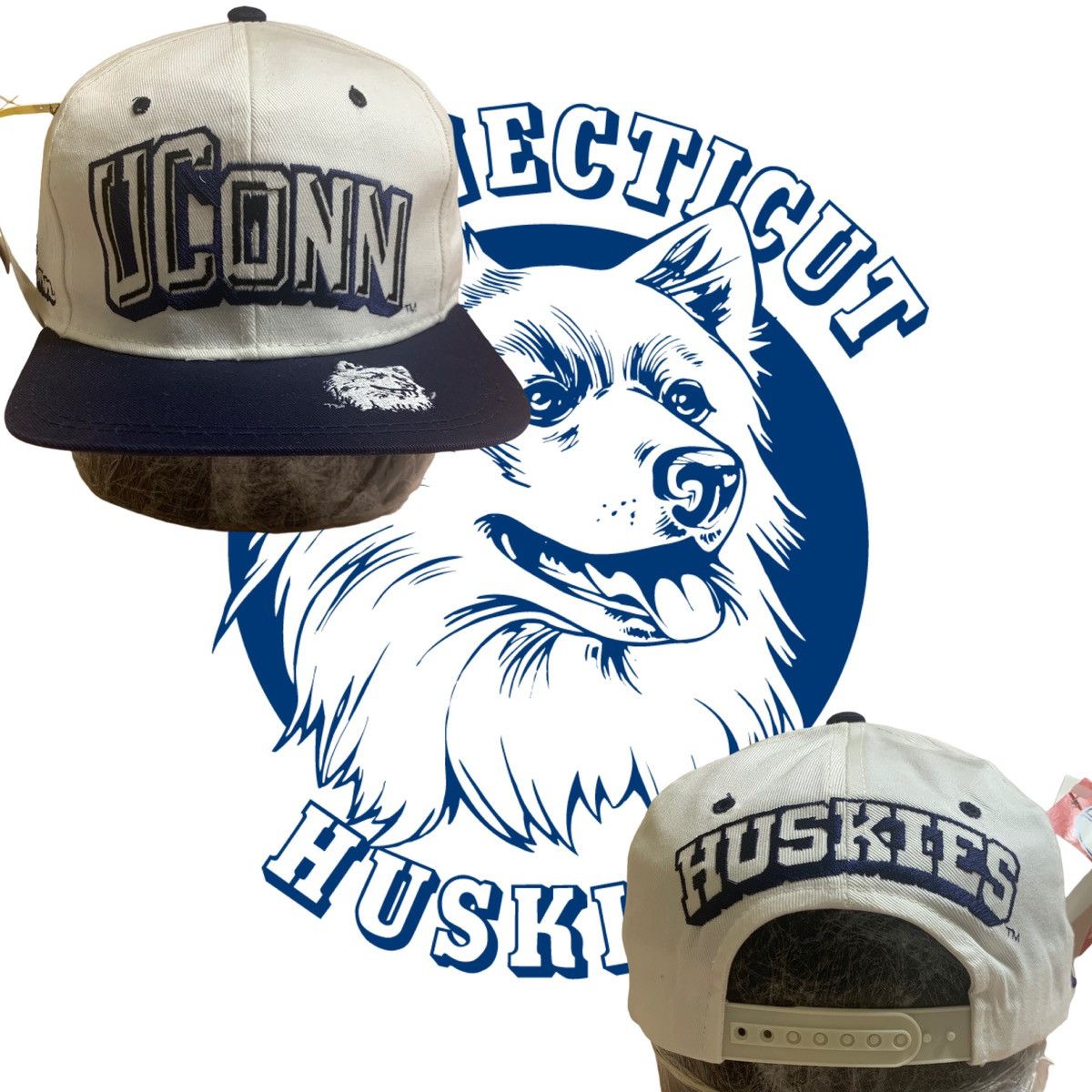 Streetwear × Vintage UConn Huskies Graffiti Blockhead Cap Boy Vintage ...