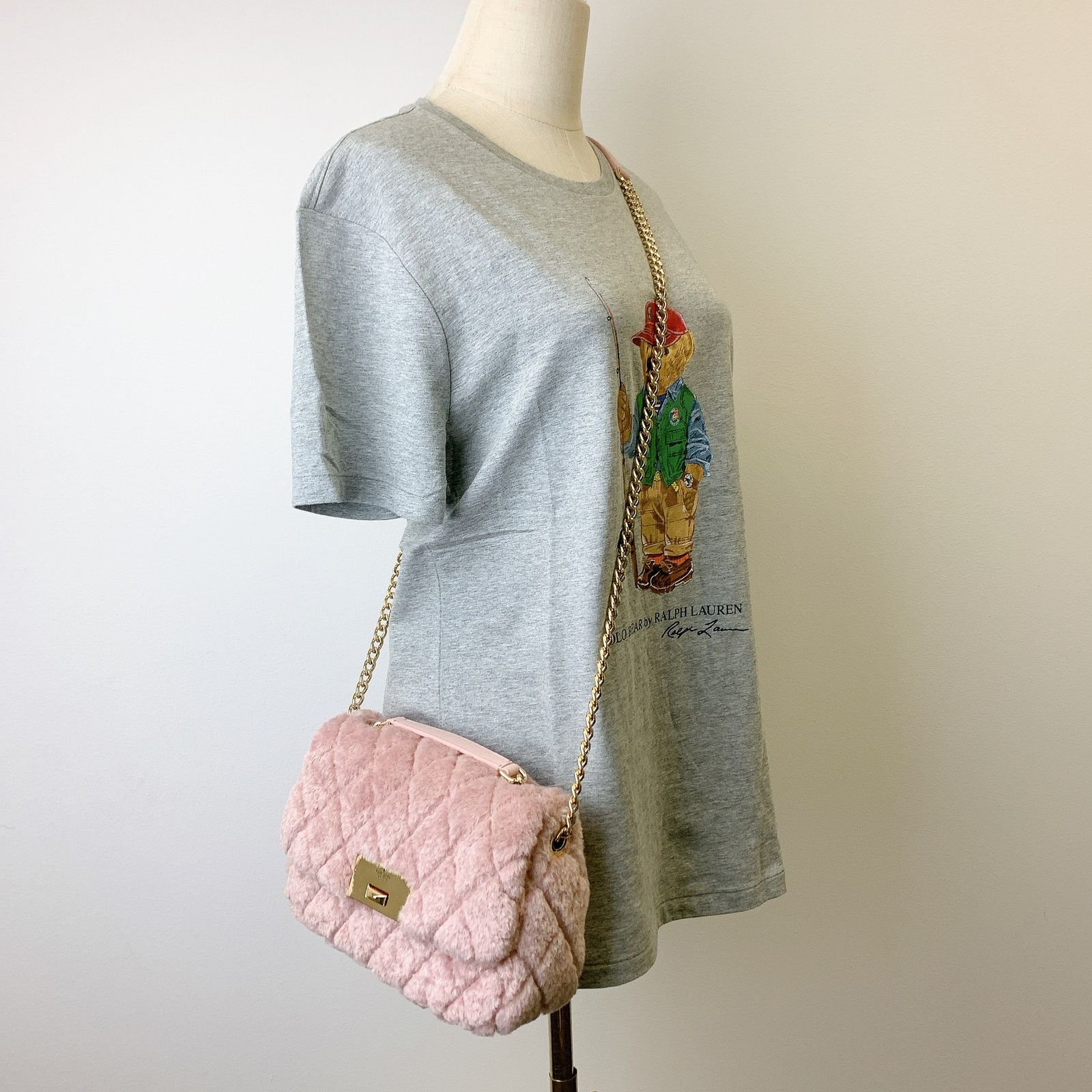 Kate Spade Kate Spade KJ950 Carey Faux Fur Small Crossbody Rose Smoke ...