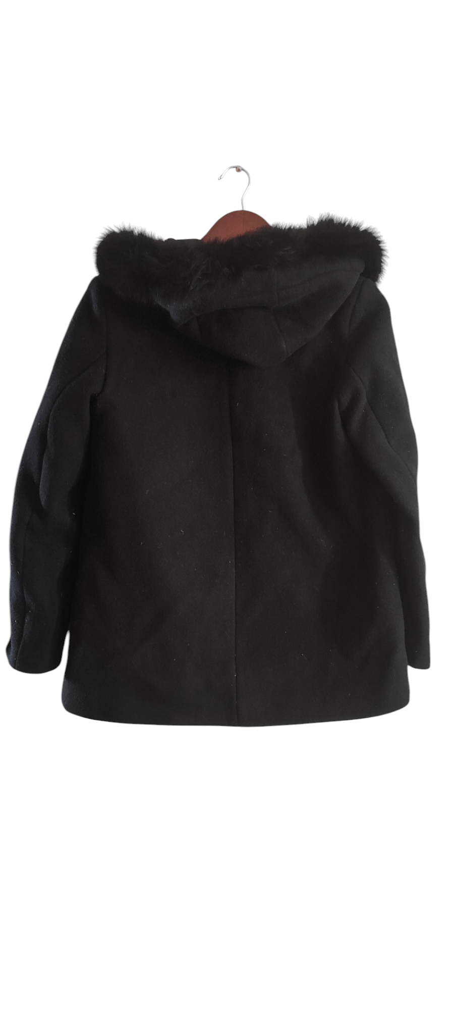 Sandro Sando Paris Short Hooded Women Wool Coat Natural Fox fur | Grailed