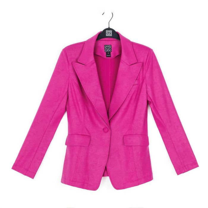 Designer CLARA SUNWOO Liquid Leather Blazer In Magenta | Grailed