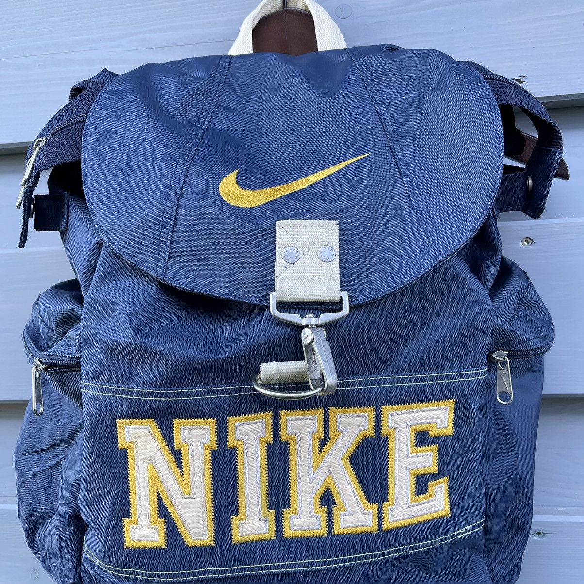 Nike × Streetwear × Vintage 90s Nike Backpack Spellout bag swoosh ...