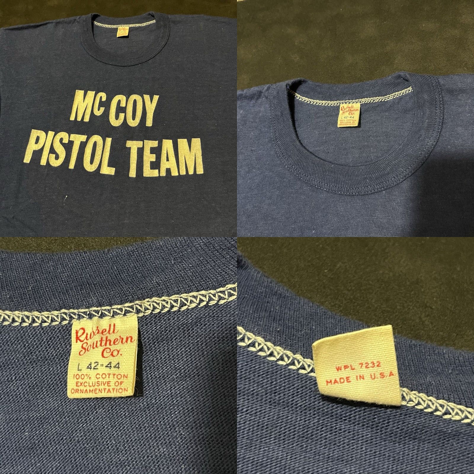 Russell Athletic Vintage USA Sports Shirt Mens Blue Russell Southern Co ...