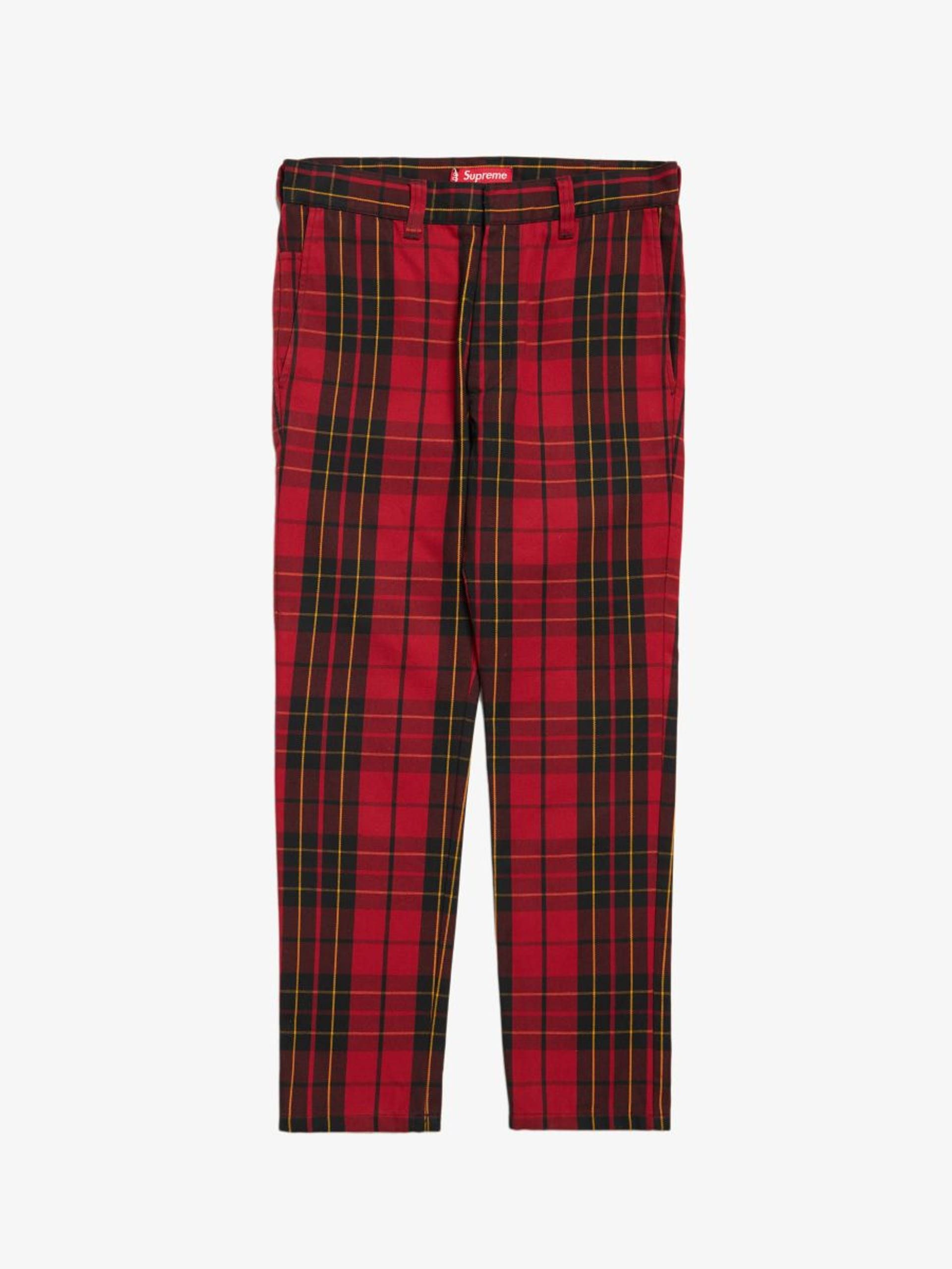 Supreme FW12 Red Checkered Pants | Grailed