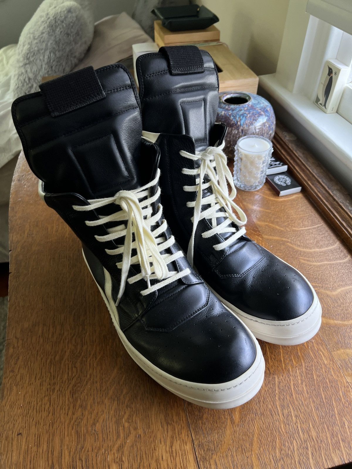Rick Owens Rick Owens Black / White Geobaskets - Size 44.5 | Grailed