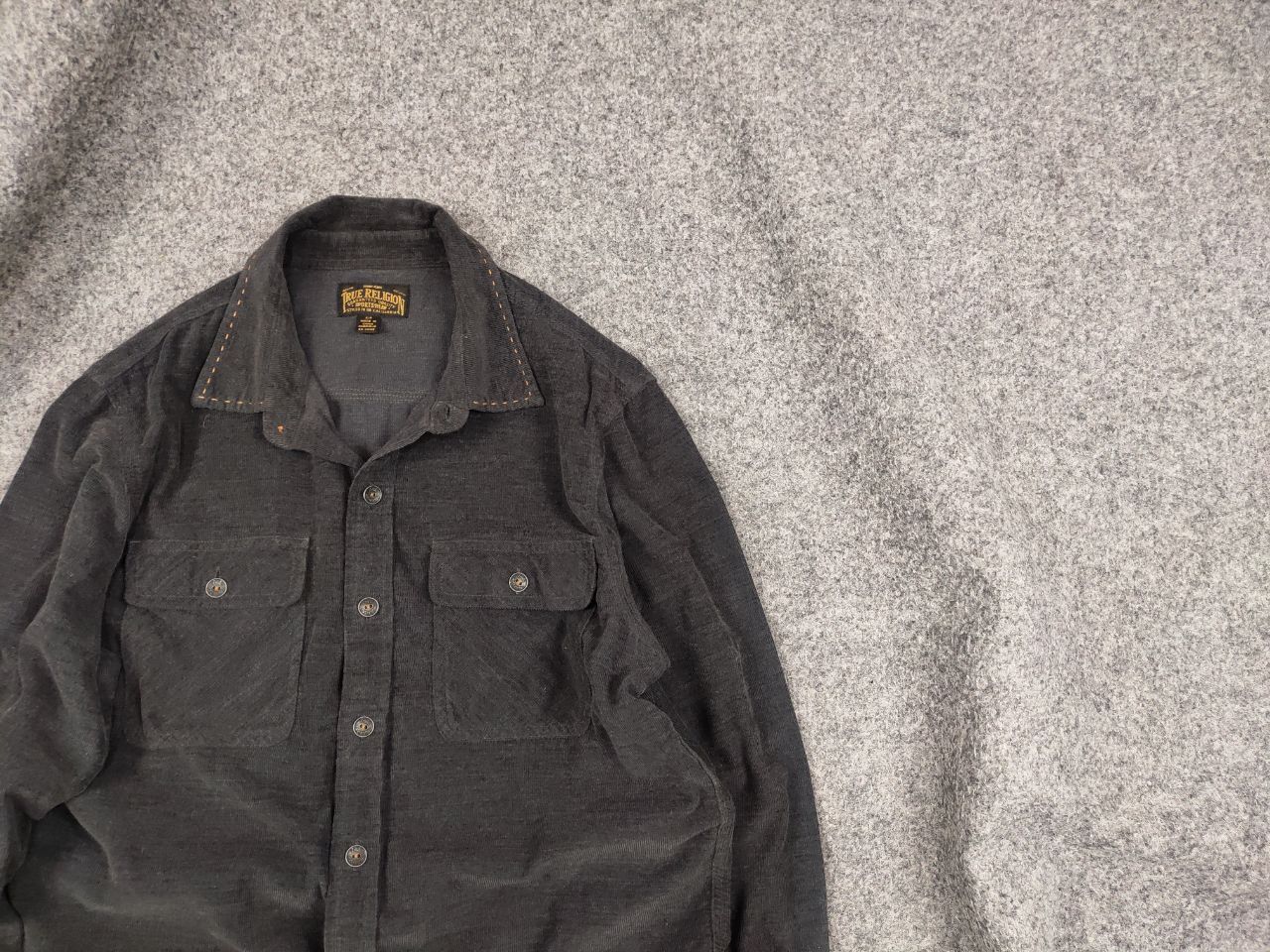 True Religion True Religion Mens Workwear Casual Corduroy Button T ...