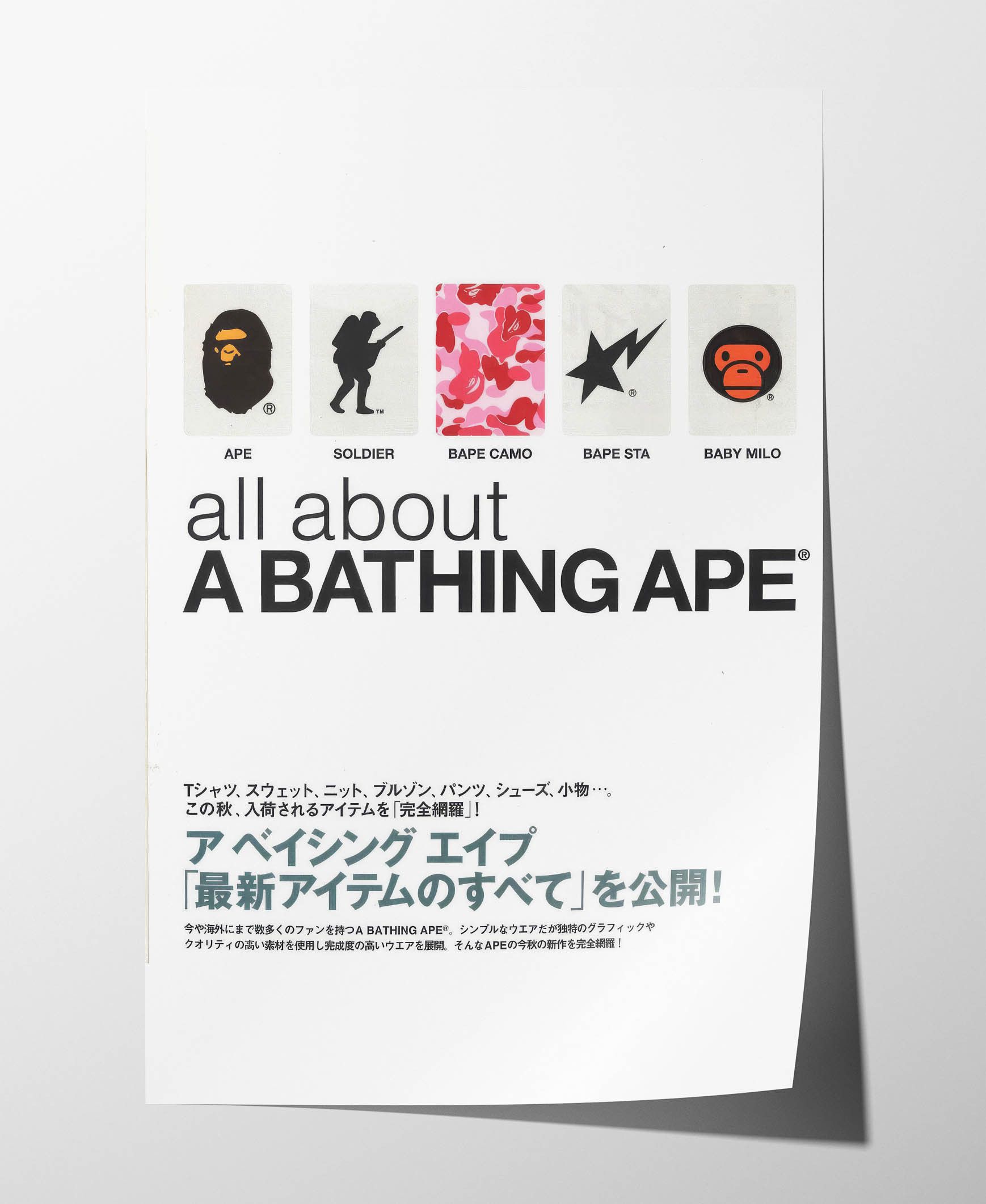 Bape Bape Poster Gift Vintage Archive Art Book Logo | Grailed