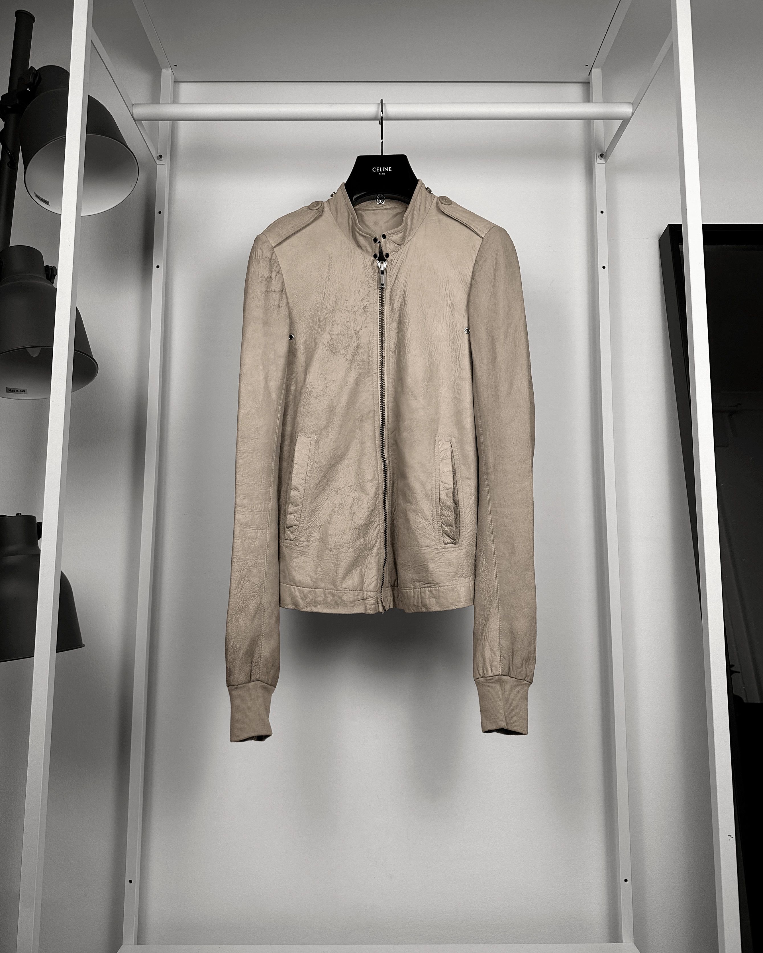 Rick Owens Rick Owens Cracked Blistered Stooges Leather Jacket | Grailed