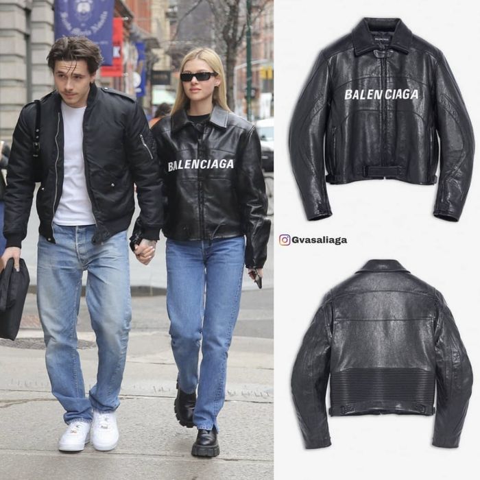 Balenciaga [50] Balenciaga 19FW Buffalo logo leather biker jacket | Grailed