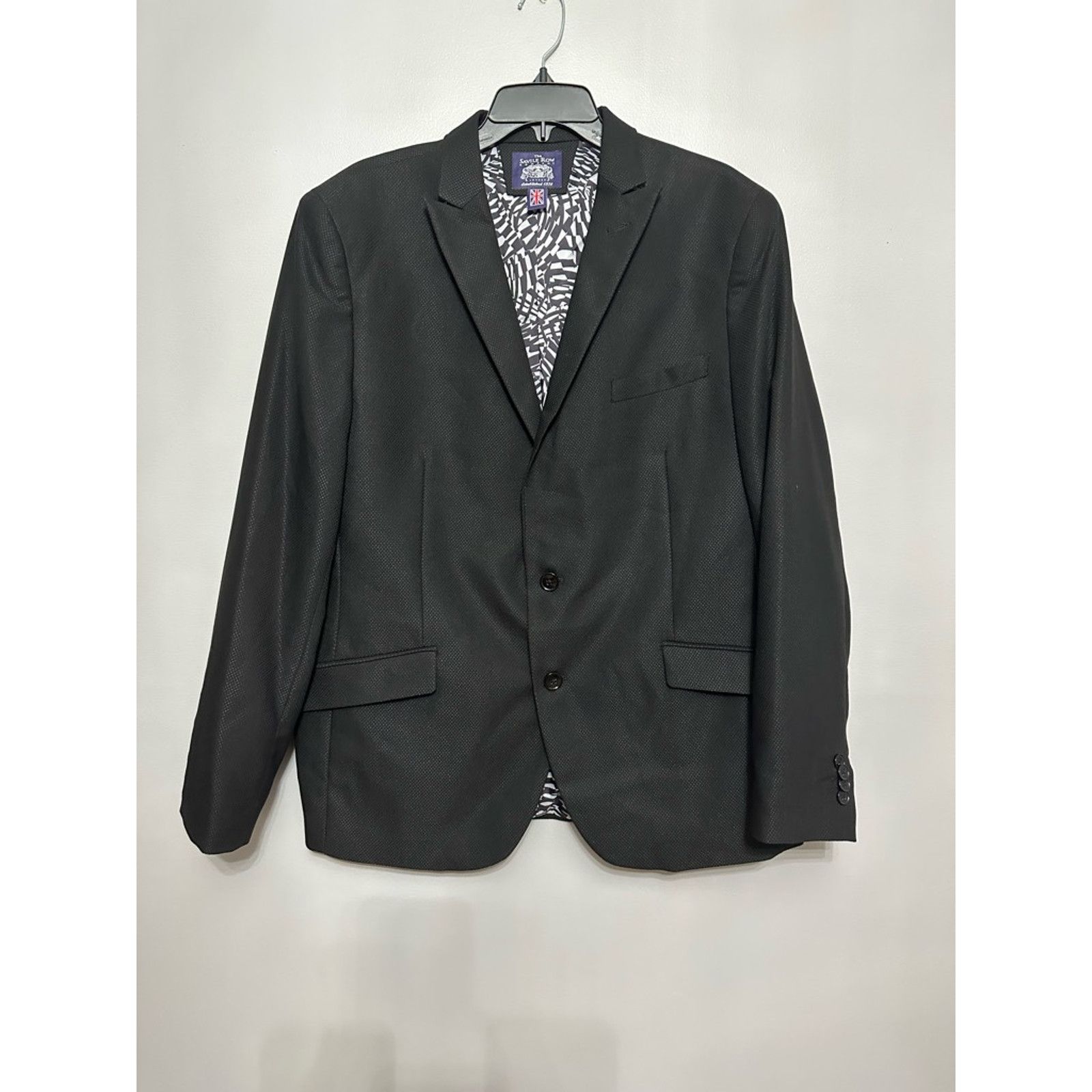 Savile Row Savile Row Two Button Suit Jacket Black Single-Breasted 44R ...