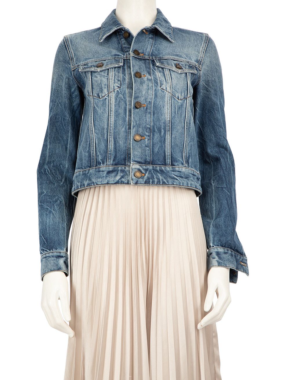 Saint Laurent Paris Blue Denim Stone Washed Jacket | Grailed