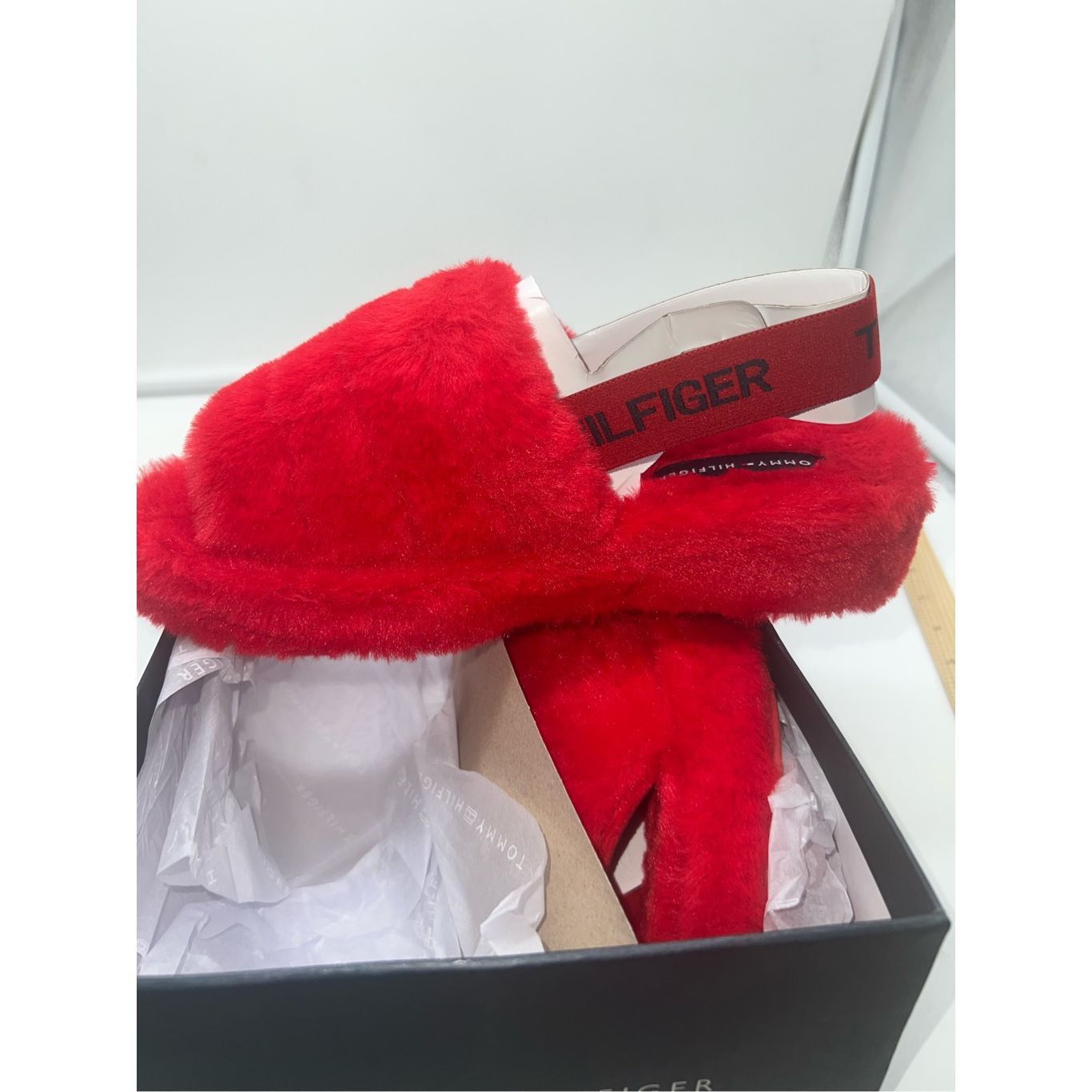 Tommy Hilfiger Tommy Hilfiger Laydown Dark Red Slippers | Grailed