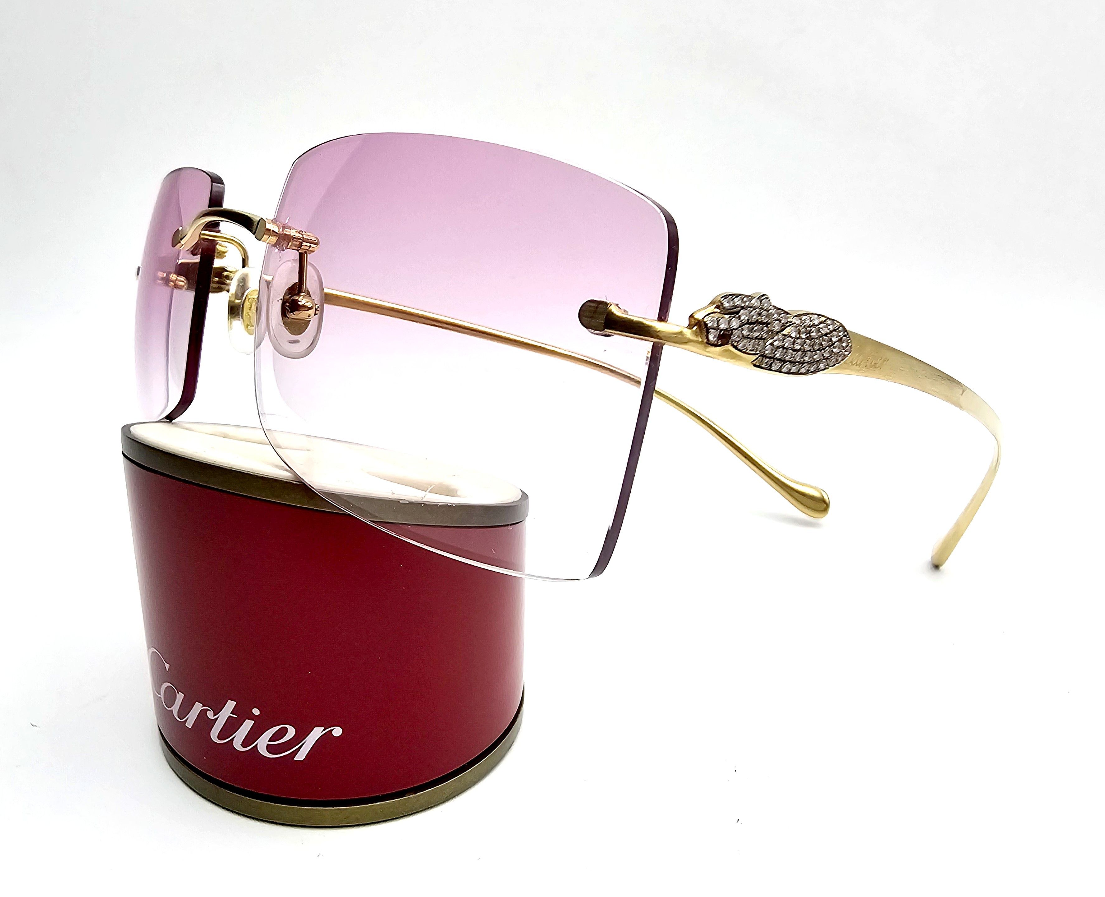 Cartier Cartier Rimless Custom Diamond Gold Sunglasses | Grailed