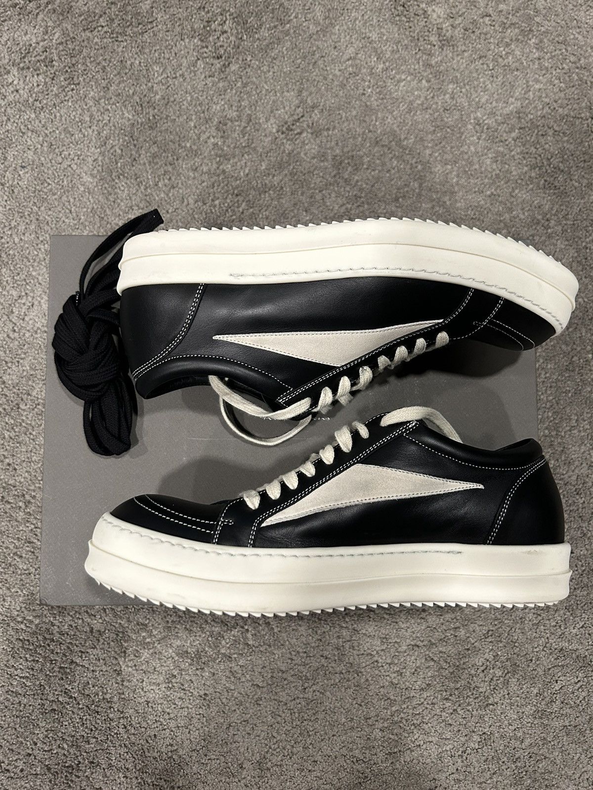 Rick Owens OG ALL Rick Owens Vintage Sneakers Leather Black | Grailed