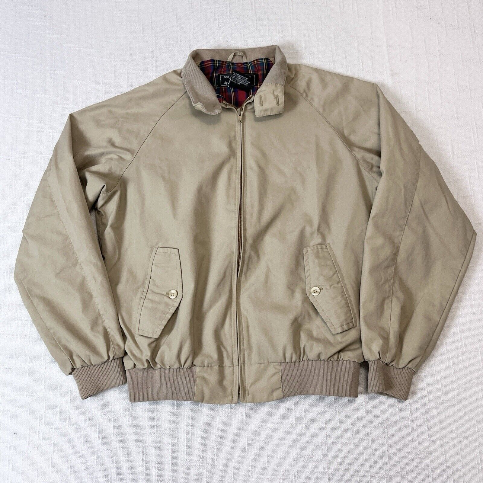 Vintage 80s BDF Lined Collared Bomber Zip Windbreaker Jacket M Golf ...