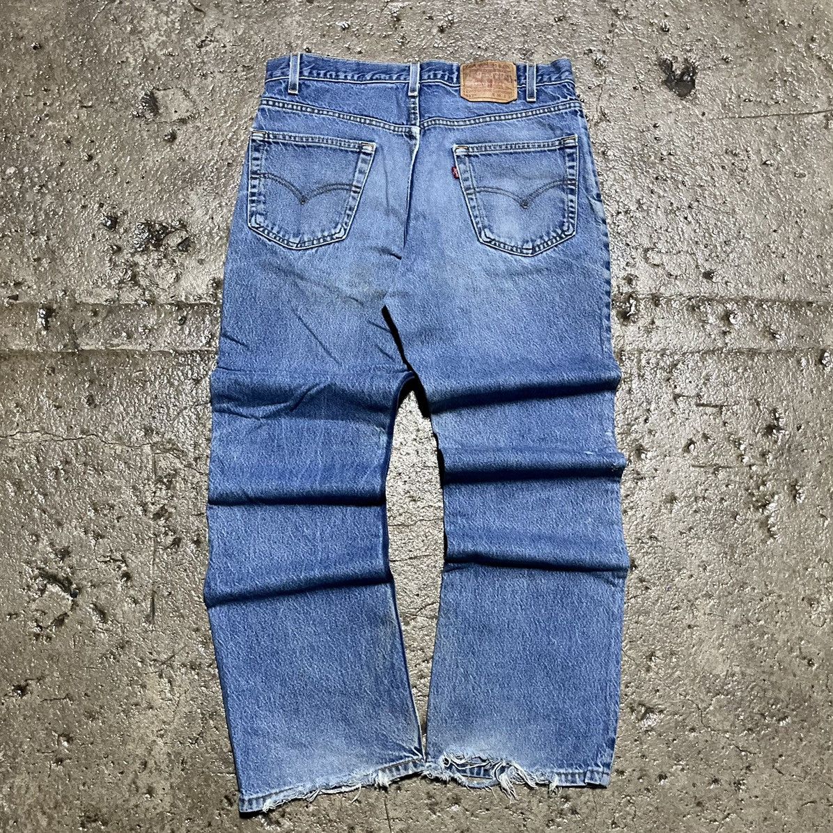 Levi's × Streetwear × Vintage Crazy Vintage 90s Levi's 517 Thrashed Boot Cut Flare Jeans | Grailed