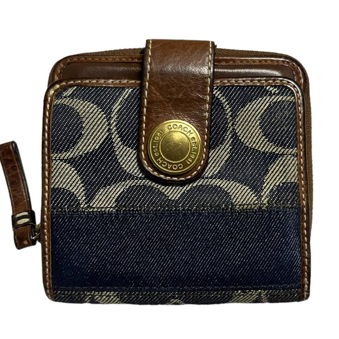 Coach Coach denim Blue Legacy Multi Color Lining Small Wallet | Grailed