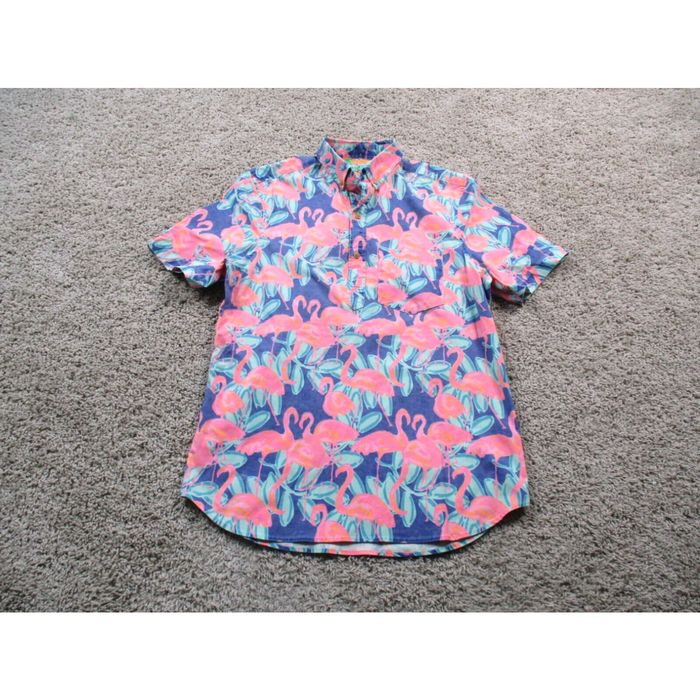 Chubbies Chubbies Shirt Mens Medium Blue Pink Weekender Flamingos ...
