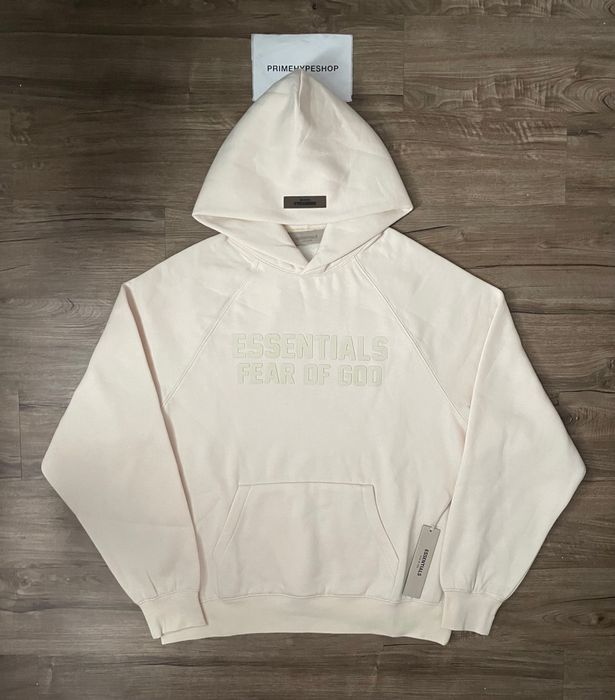 Fear of God Fear of God Essentials Hoodie Egg Shell 2022 size S | Grailed