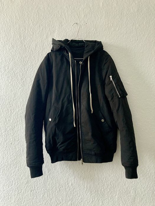 Rick Owens Rick Owens F/W 17 Hooded Flight Goose Down Bomber Jacket ...