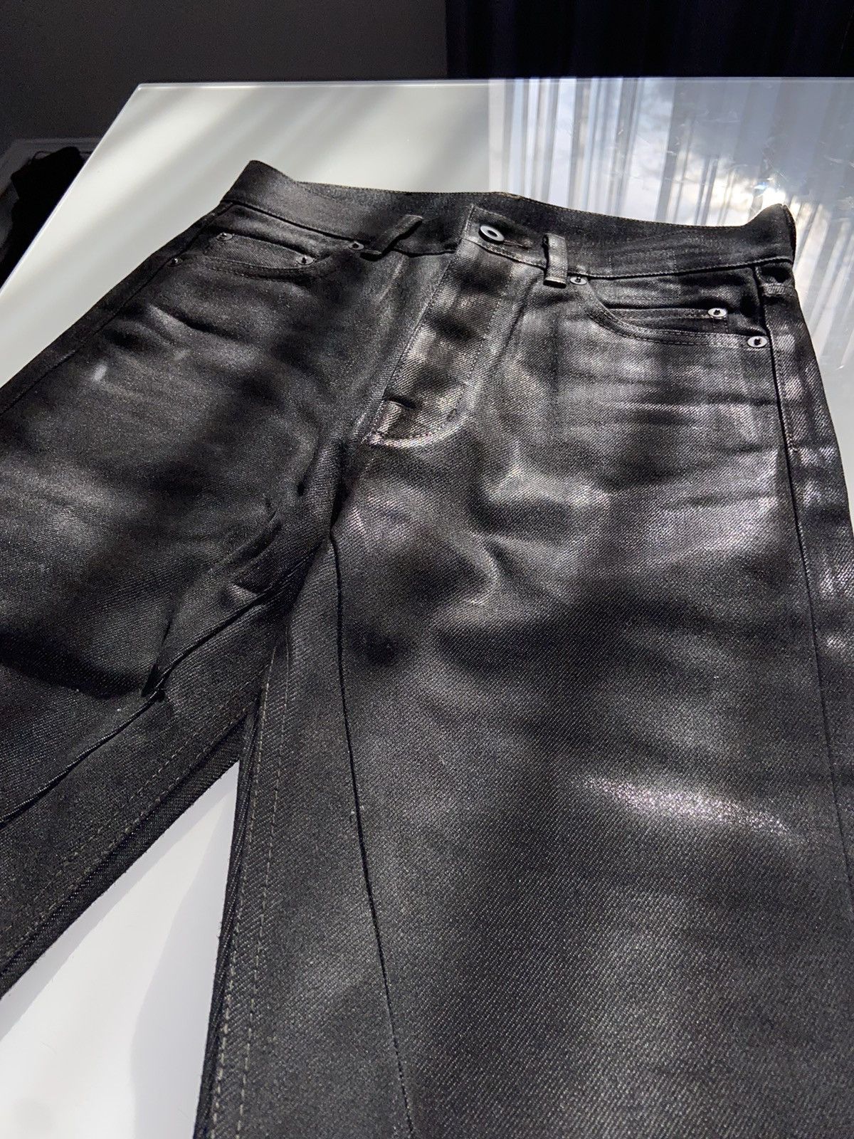 Rick Owens Drkshdw Waxed Japanese Selvedge Duke Cut Denim | Grailed