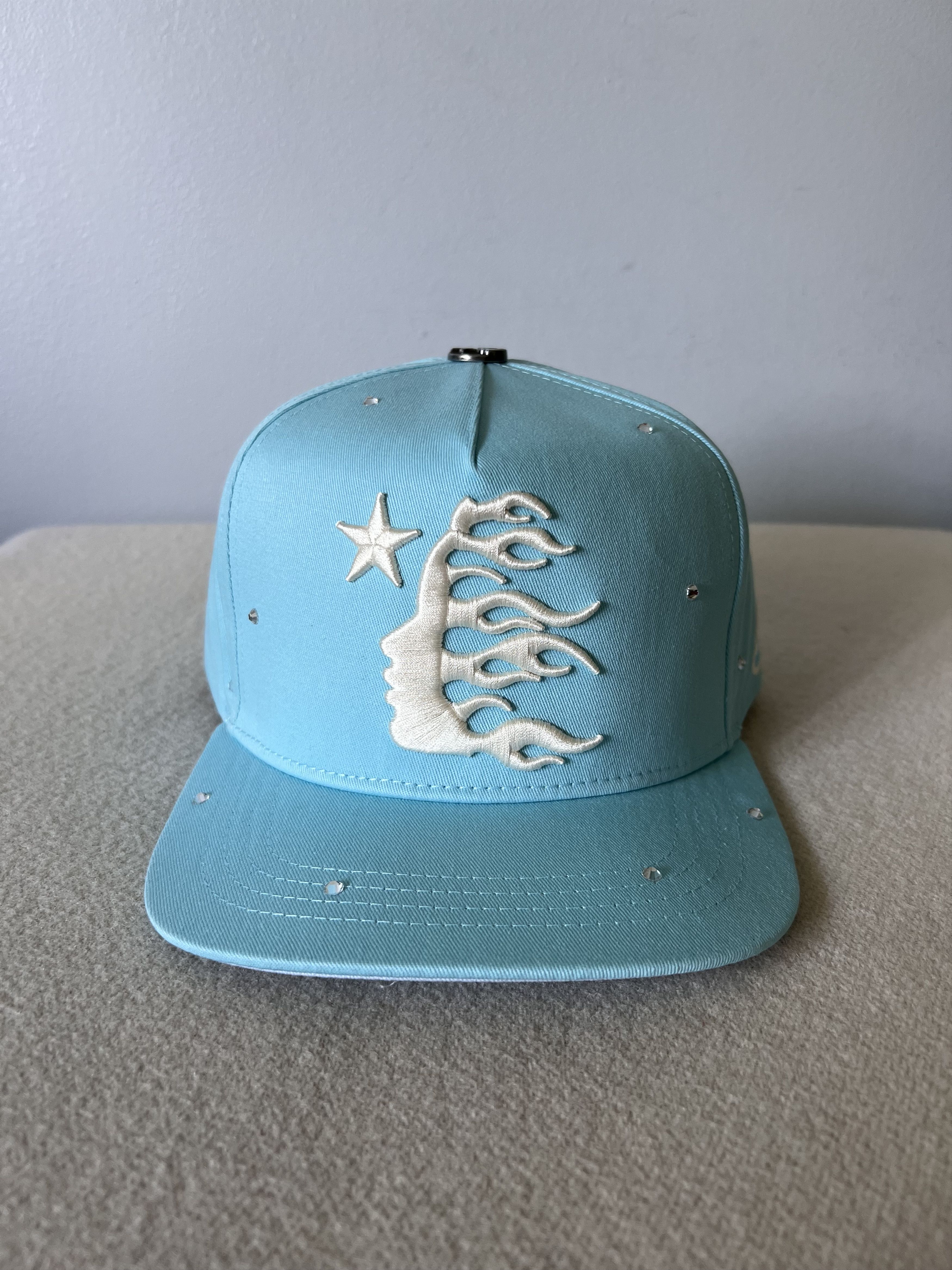 HELLSTAR Hellstar OG Logo Snapback Hat in Baby Blue Rhinestone | Grailed