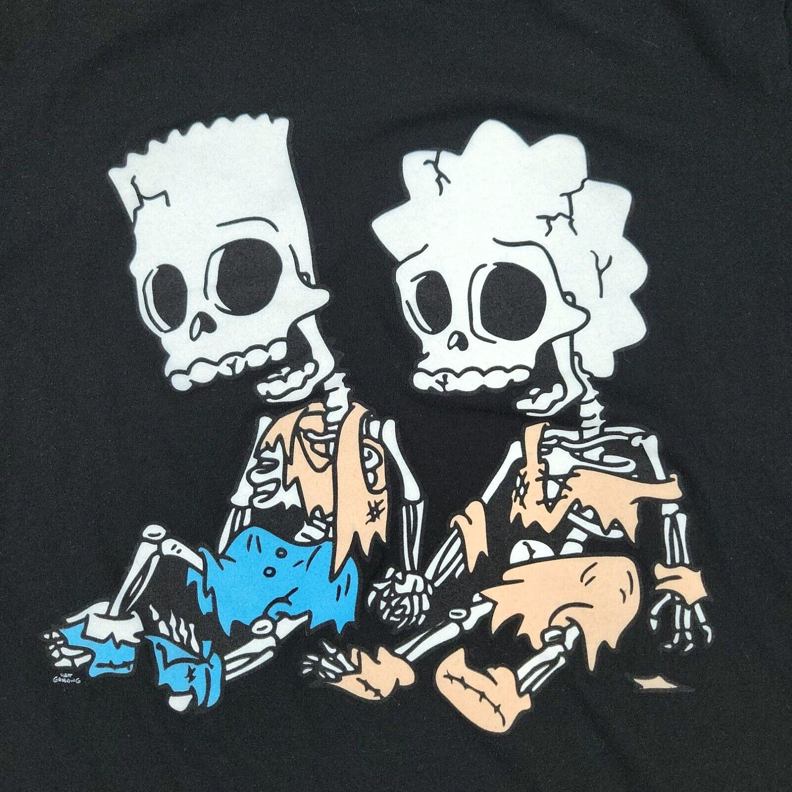 Vintage The Simpsons Shirt Mens Medium Black Bart And Lisa Graphic ...