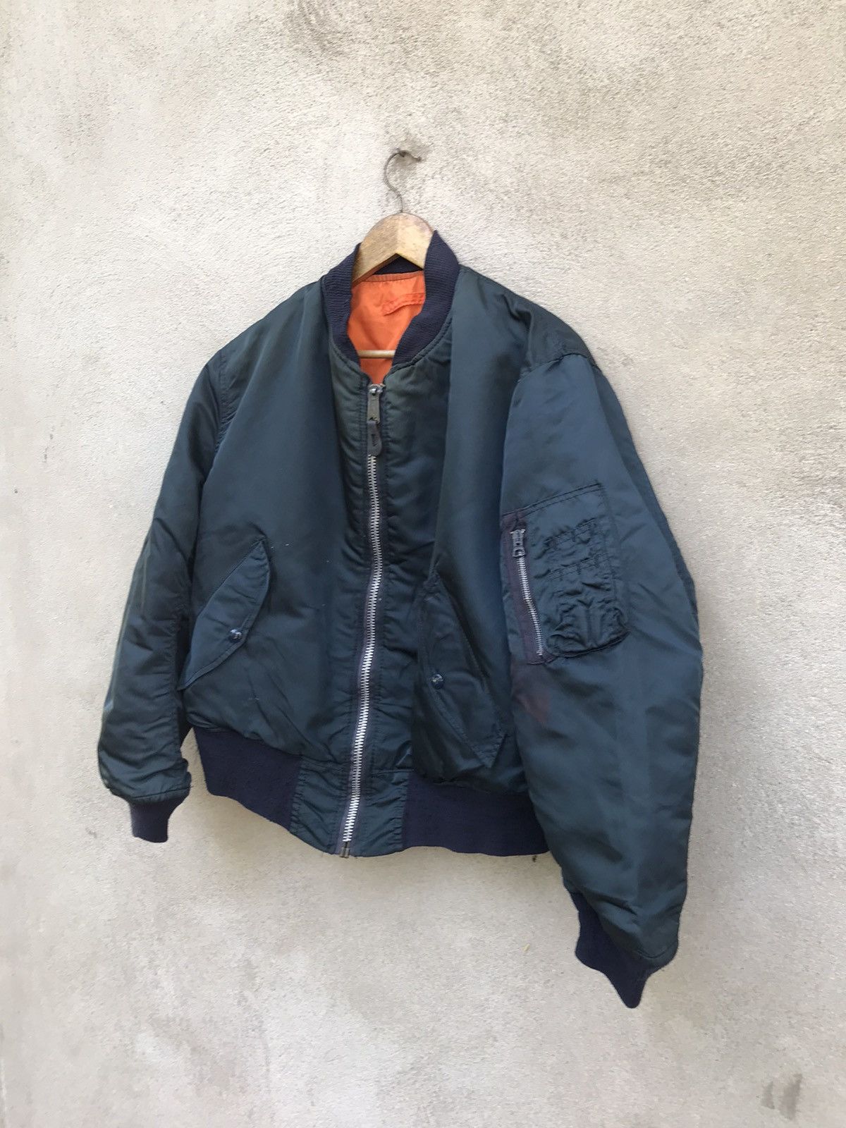 Alpha Industries × Military × Rare RARE VINTAGE 70s ALPHA INDUSTRIES MA1 BOMBER IDEAL ZIPPER ...