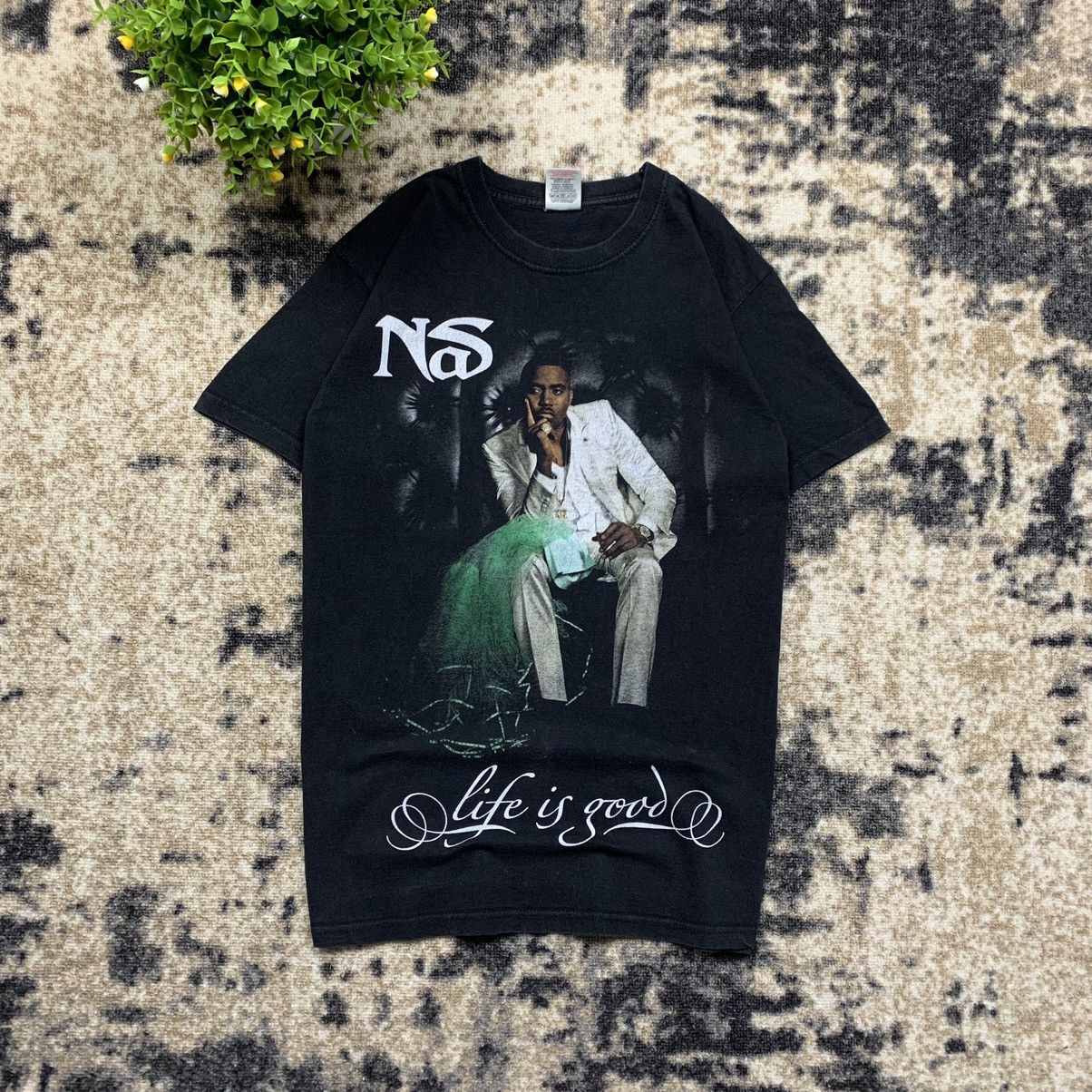 Band Tees × Nas × Rap Tees VINTAGE Y2K NAS FACE LOGO RAP TOUR T-SHIRT ...