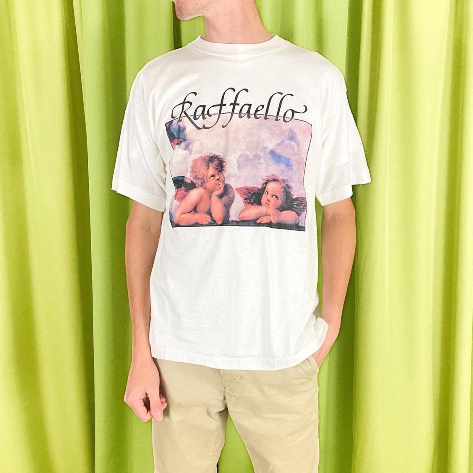 Other 90s Vintage White Single Stitch Raffaello Cherubs Tee | Grailed